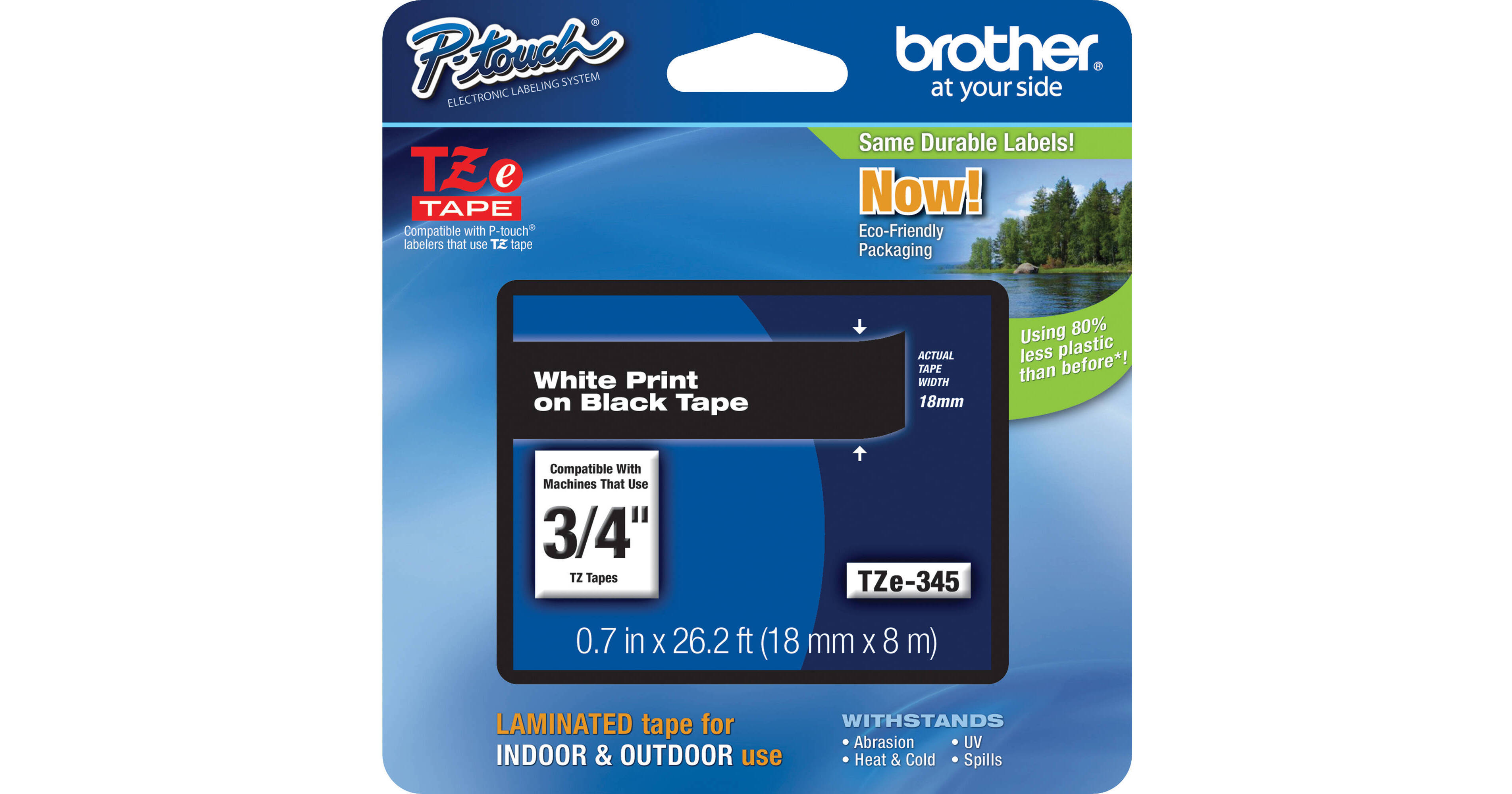 Brother TZe345 Laminated Tape for P-Touch Labelers TZE345G B&H