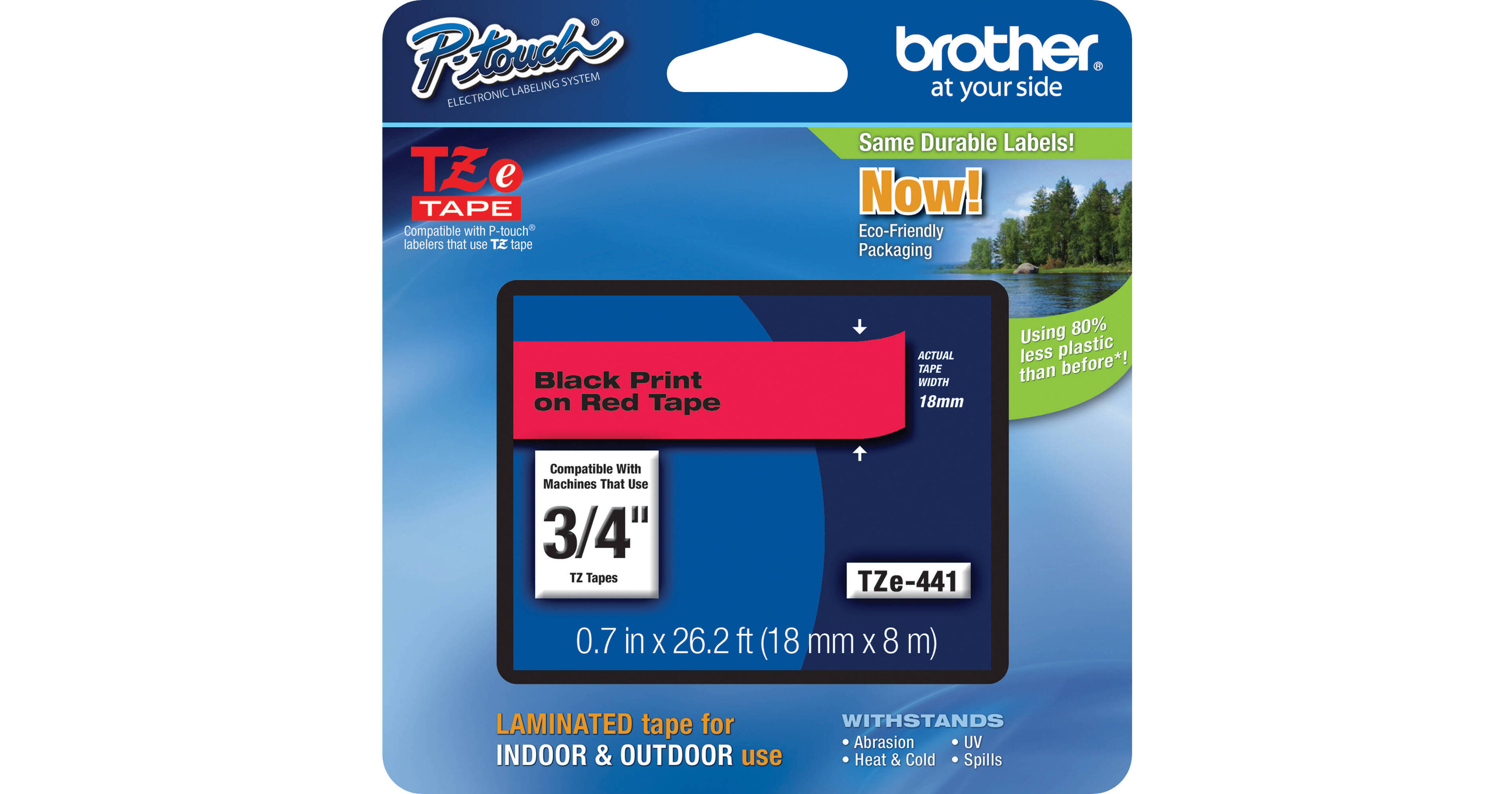 Brother TZe441 Laminated Tape for P-Touch Labelers TZE441G B&H