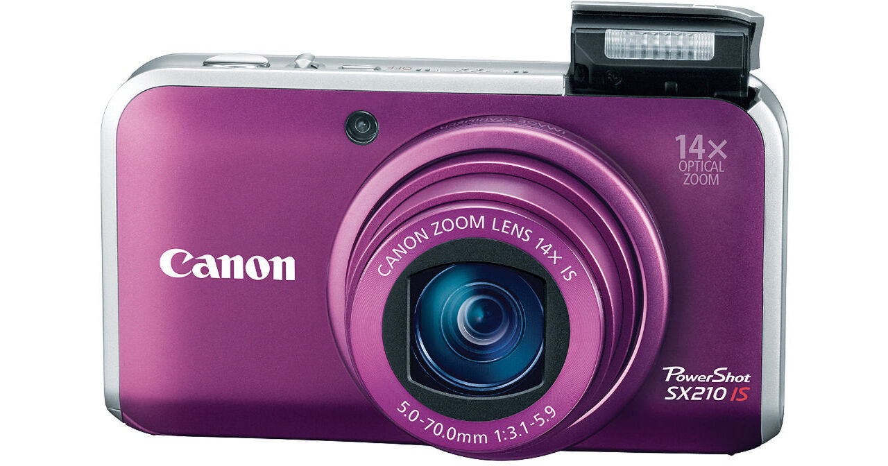 Canon PowerShot SX210 IS Digital Camera (Purple) 4247B022AA B&H