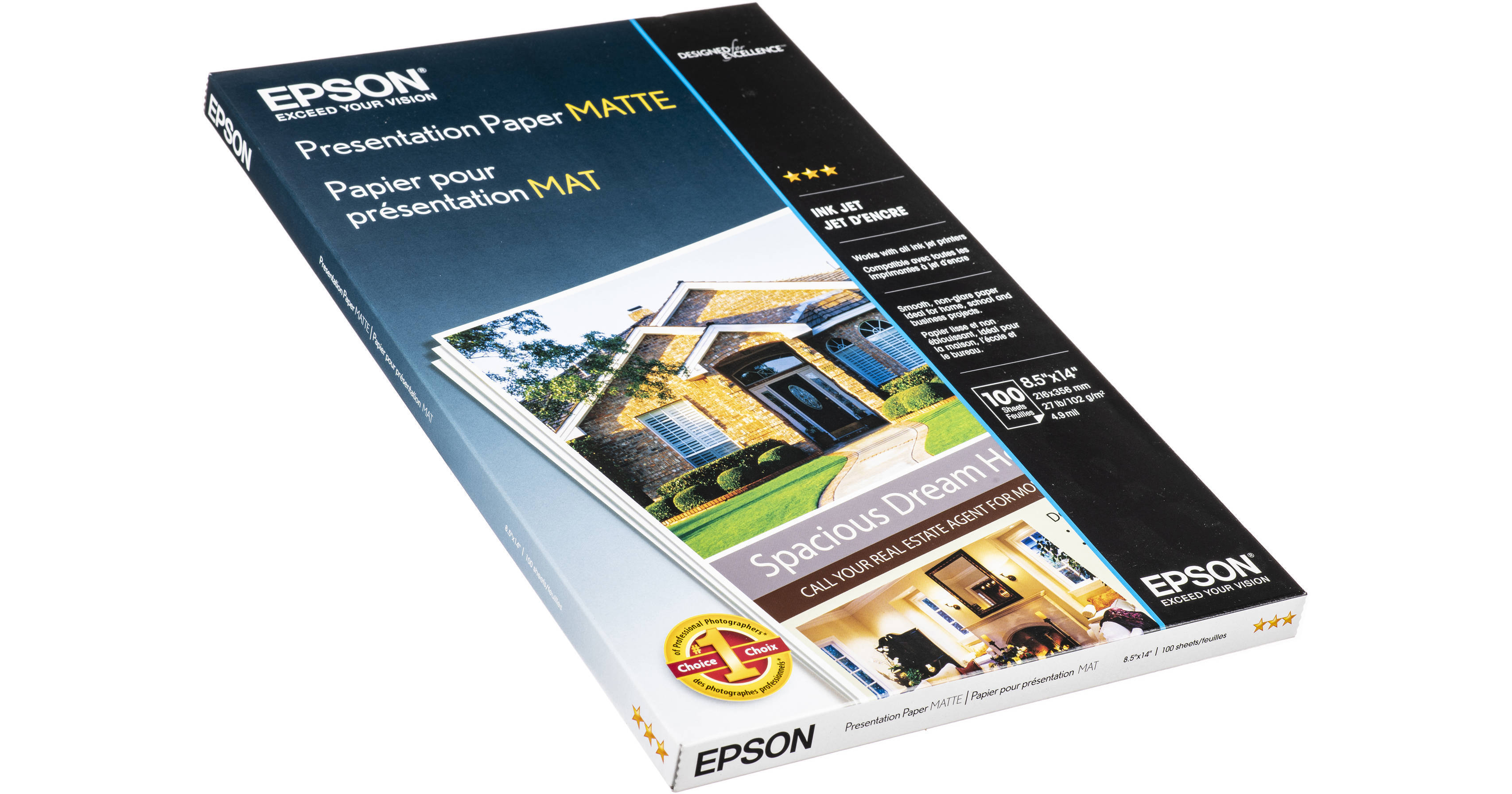 Epson Presentation Paper Matte (8.5 x 14", 100 Sheets) S041067