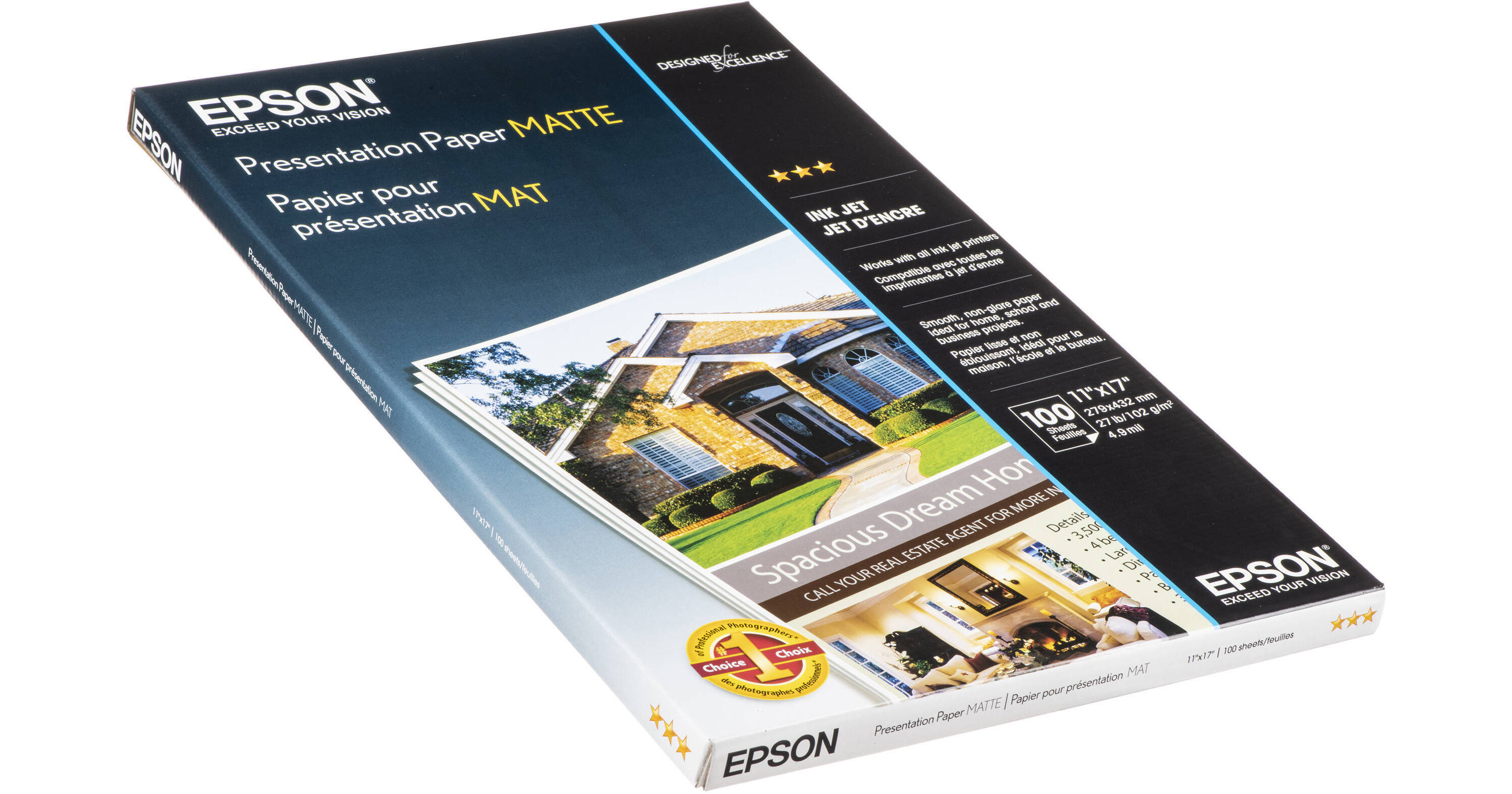 Epson Presentation Paper Matte (11 x 17", 100 Sheets) S041070