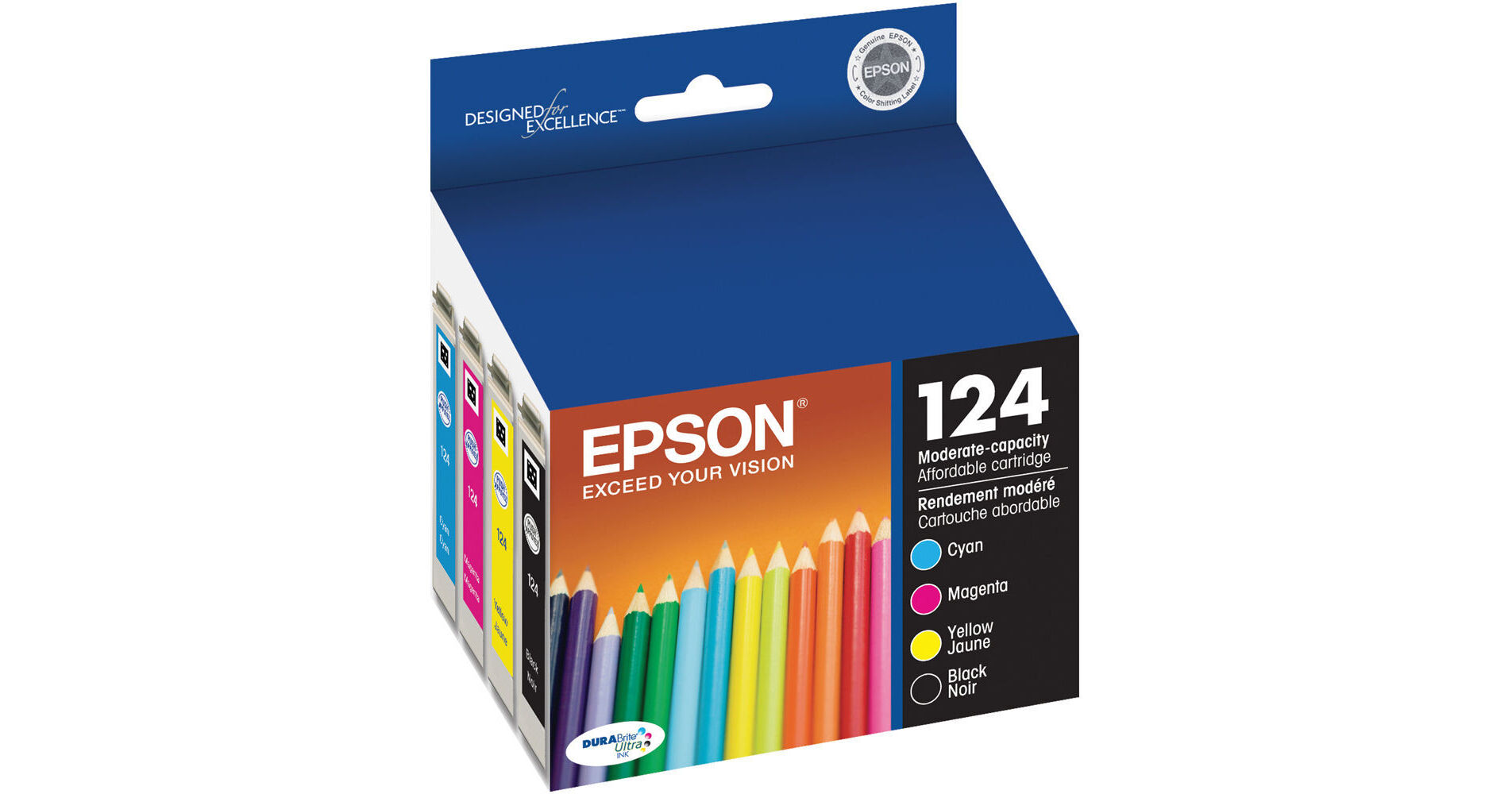 Epson T124120-BCS 124 Combo-Pack Moderate Capacity T124120-BCS