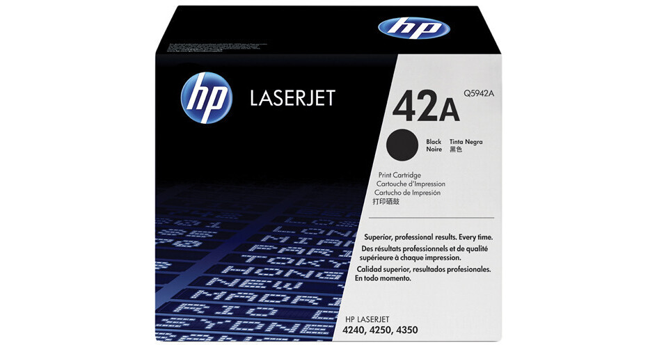 HP 42A Black Toner Cartridge Q5942A B&H Photo Video