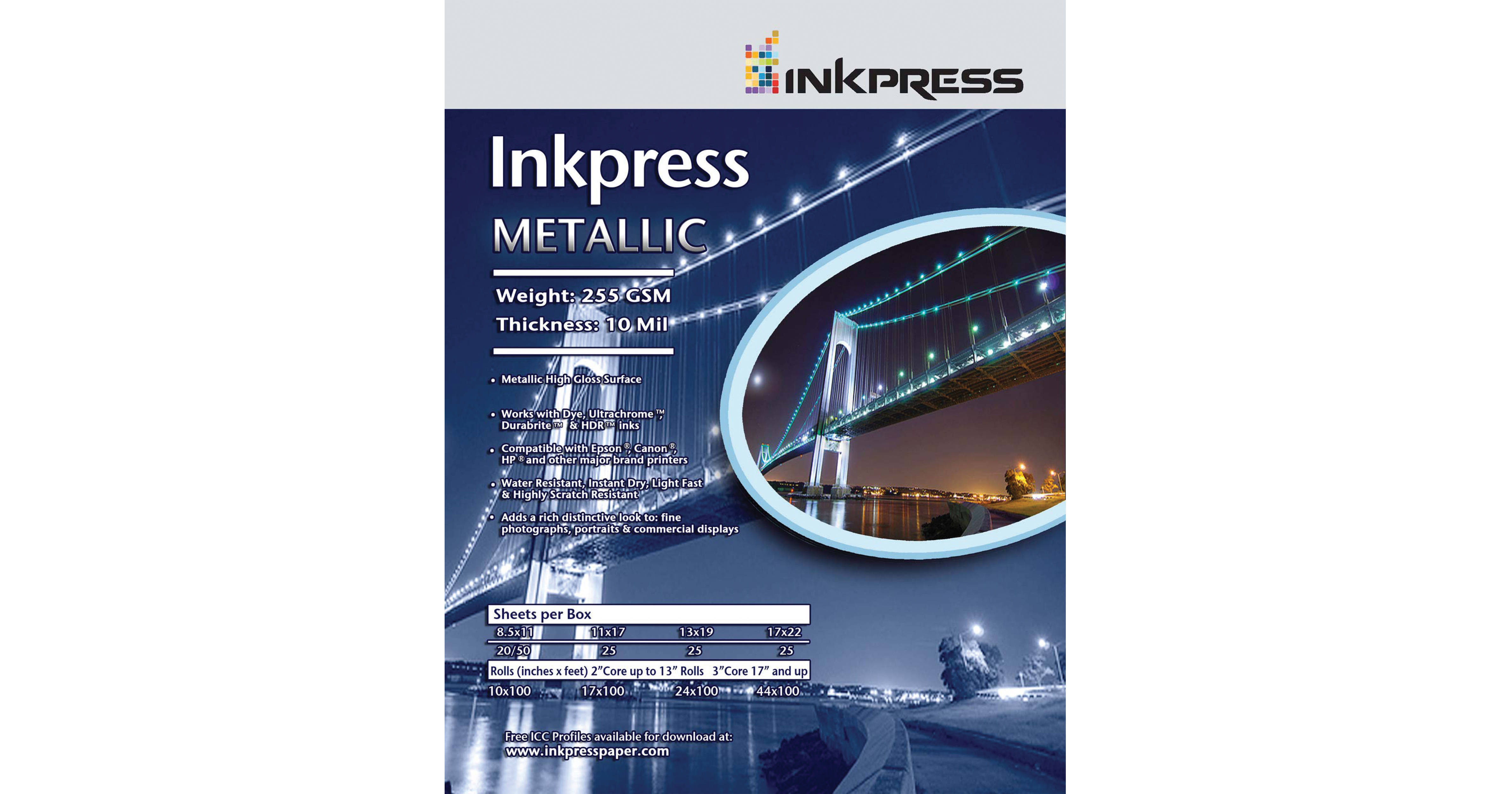 Inkpress Media Metallic Photo Paper MP111725 B&H Photo Video