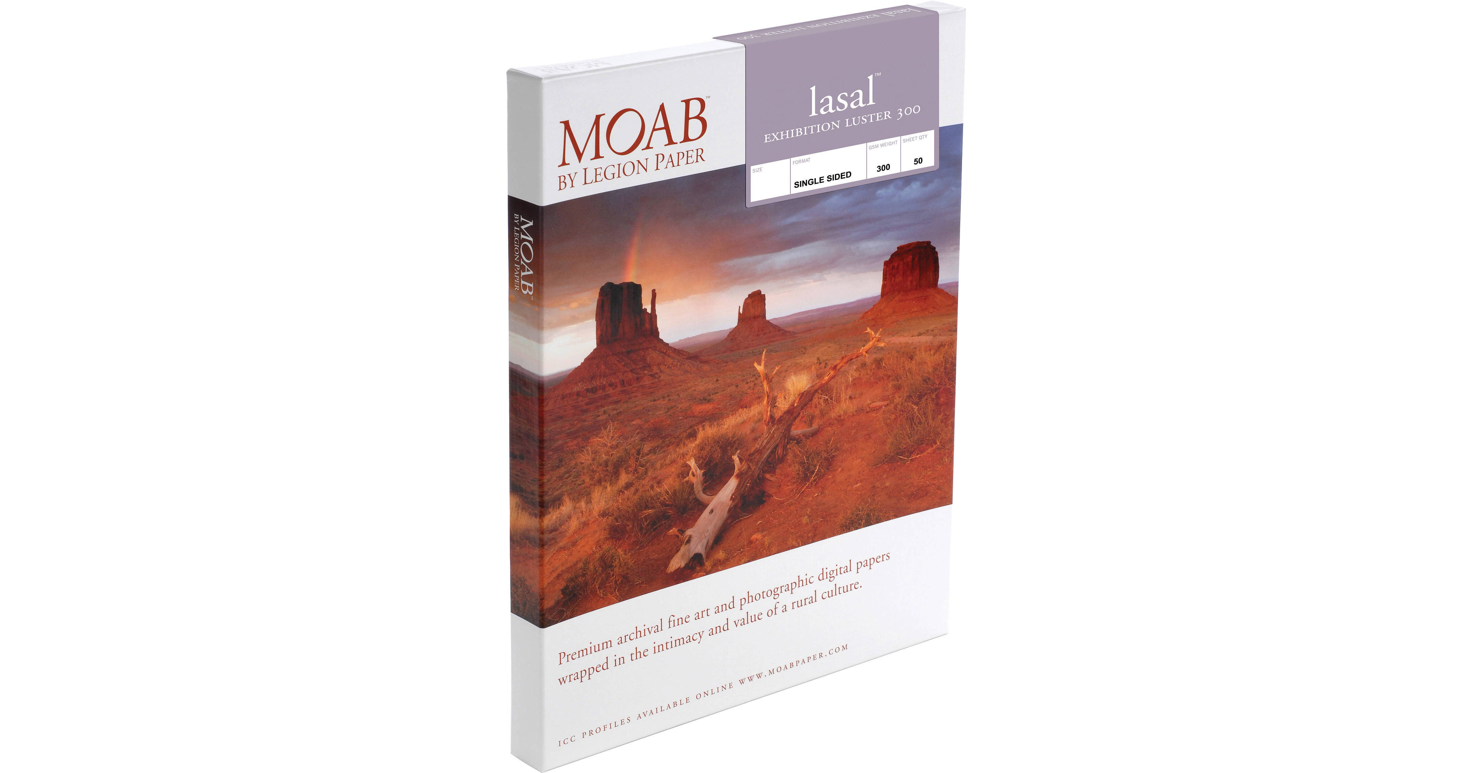 Moab Lasal Exhibition Luster 300 Paper F01-LEL300131950 B&H