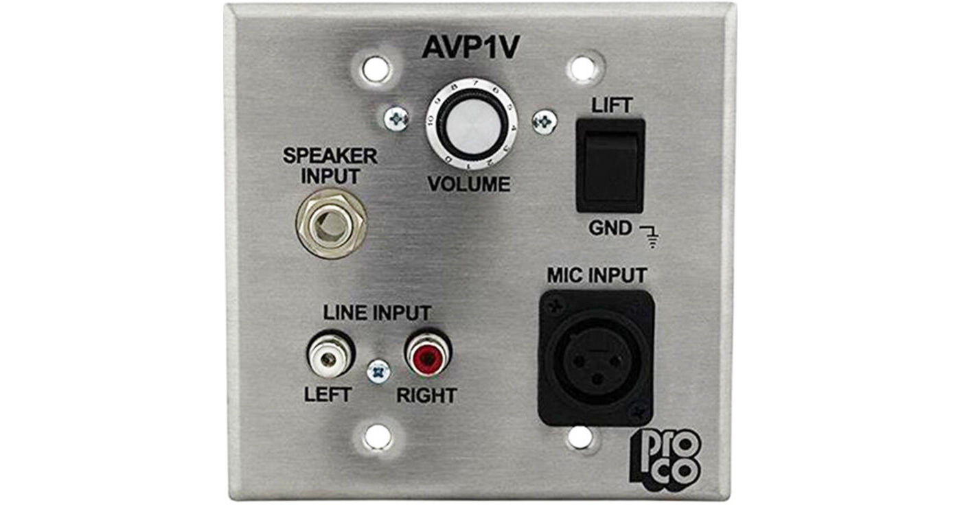 Pro Co Sound AVP-1V - Wall Plate A/V Interface w/Volume AVP1VSTS