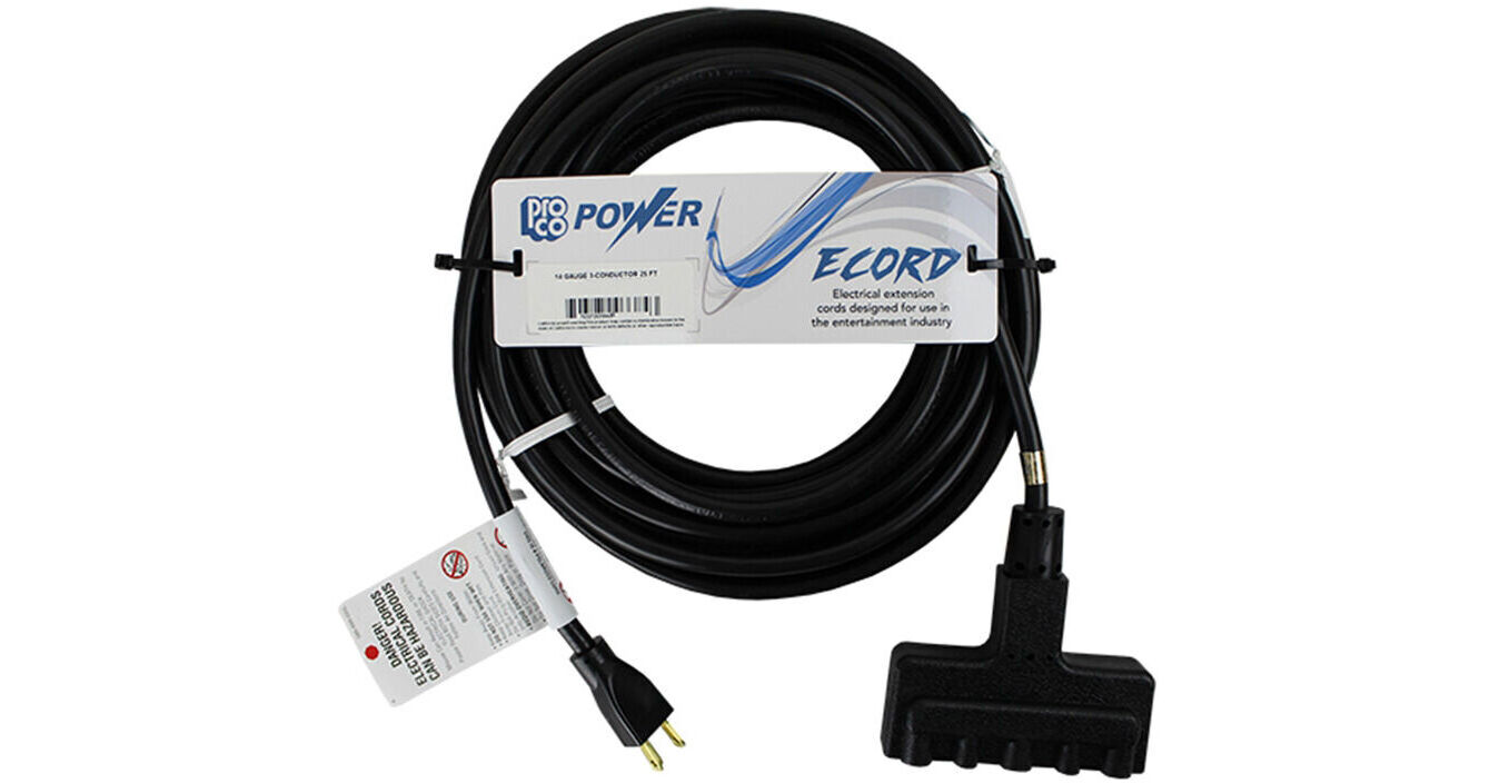 Pro Co Sound E-Cord Electrical Extension Cord (14-Gauge)