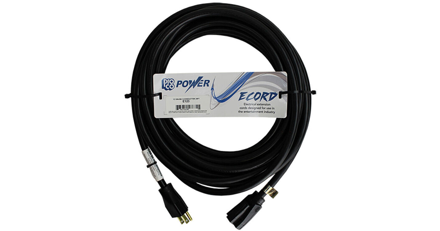 Pro Co Sound E-Cord Electrical Extension Cord (16-Gauge)