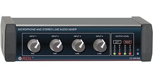 RDL EZ-MX4ML - Microphone and Stereo Line Audio Mixer EZ-MX4ML