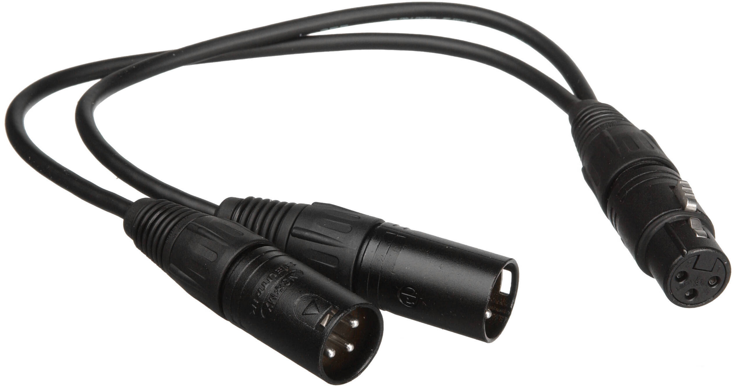 Remote Audio 3-Pin XLR Female to 2 XLR Male Y-Cable - 8"