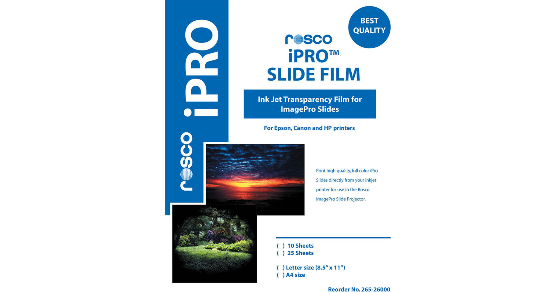 Rosco iPro Slide Film (25 Sheet Pack/A4 Size) 26527995A425 B&H