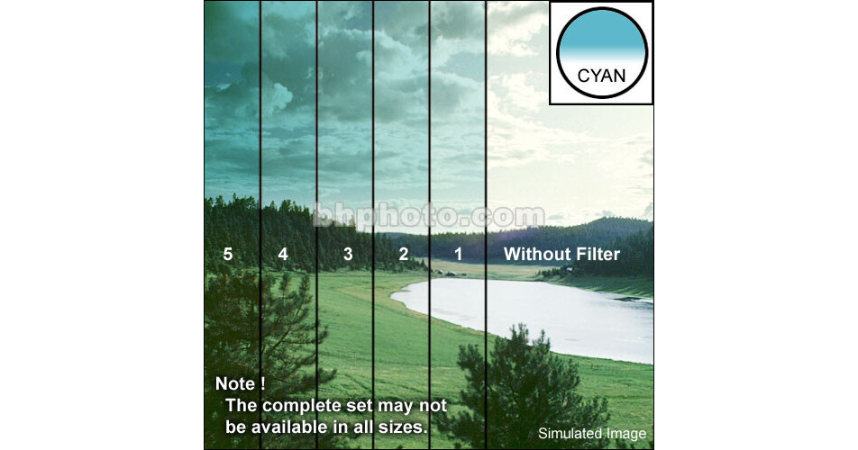 Tiffen 2 x 2" 1 Cyan Hard-Edge Graduated Filter 22CGCY1H B&H