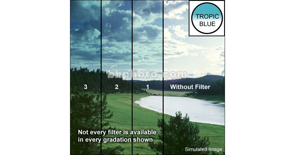 Tiffen 3 x 3" 3 Tropic Blue Soft-Edge Graduated Filter 33CGTB3S
