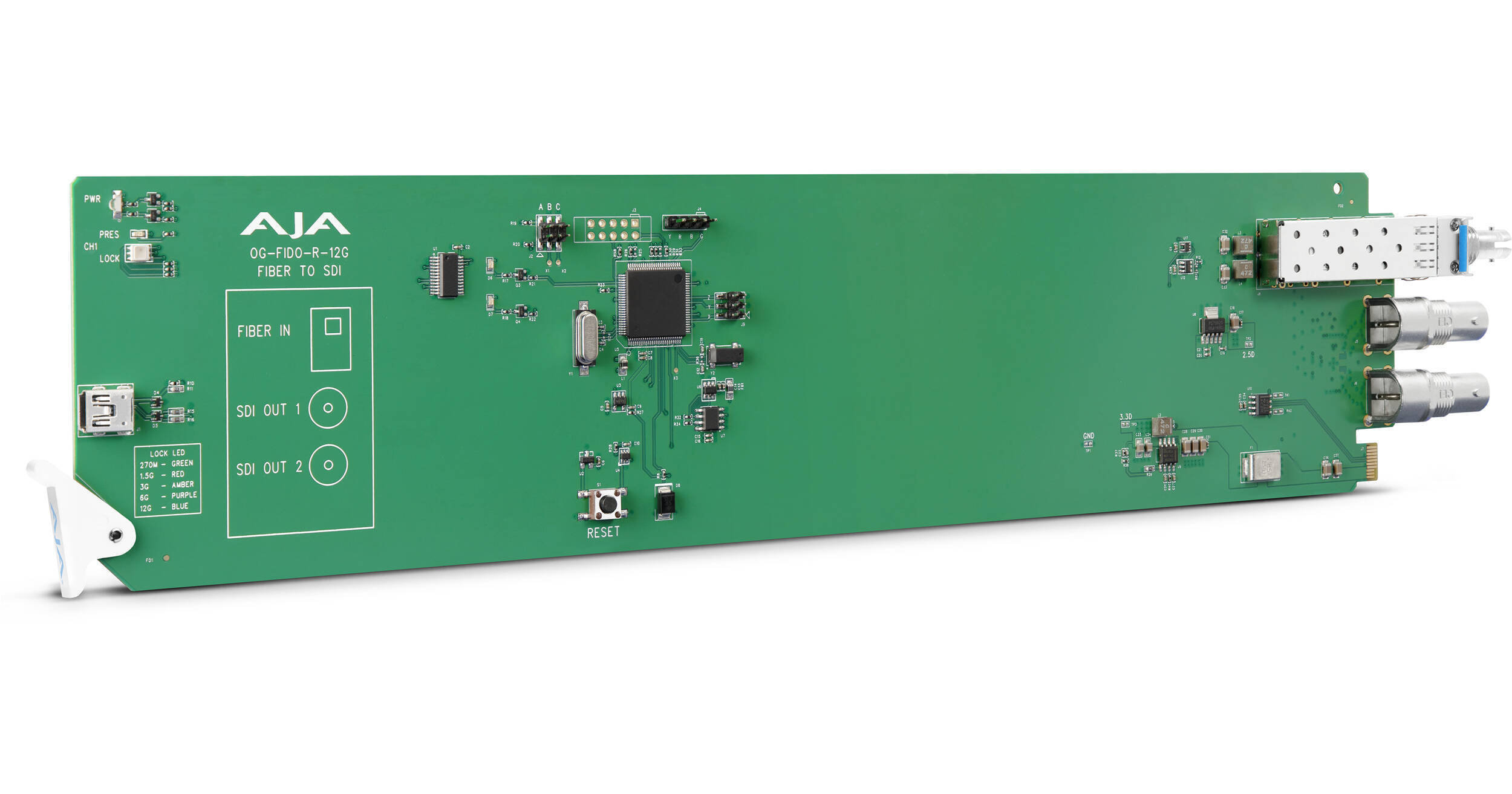 AJA openGear 1-Channel Single-Mode ST Fiber to OG-FIDO-R-12G-S