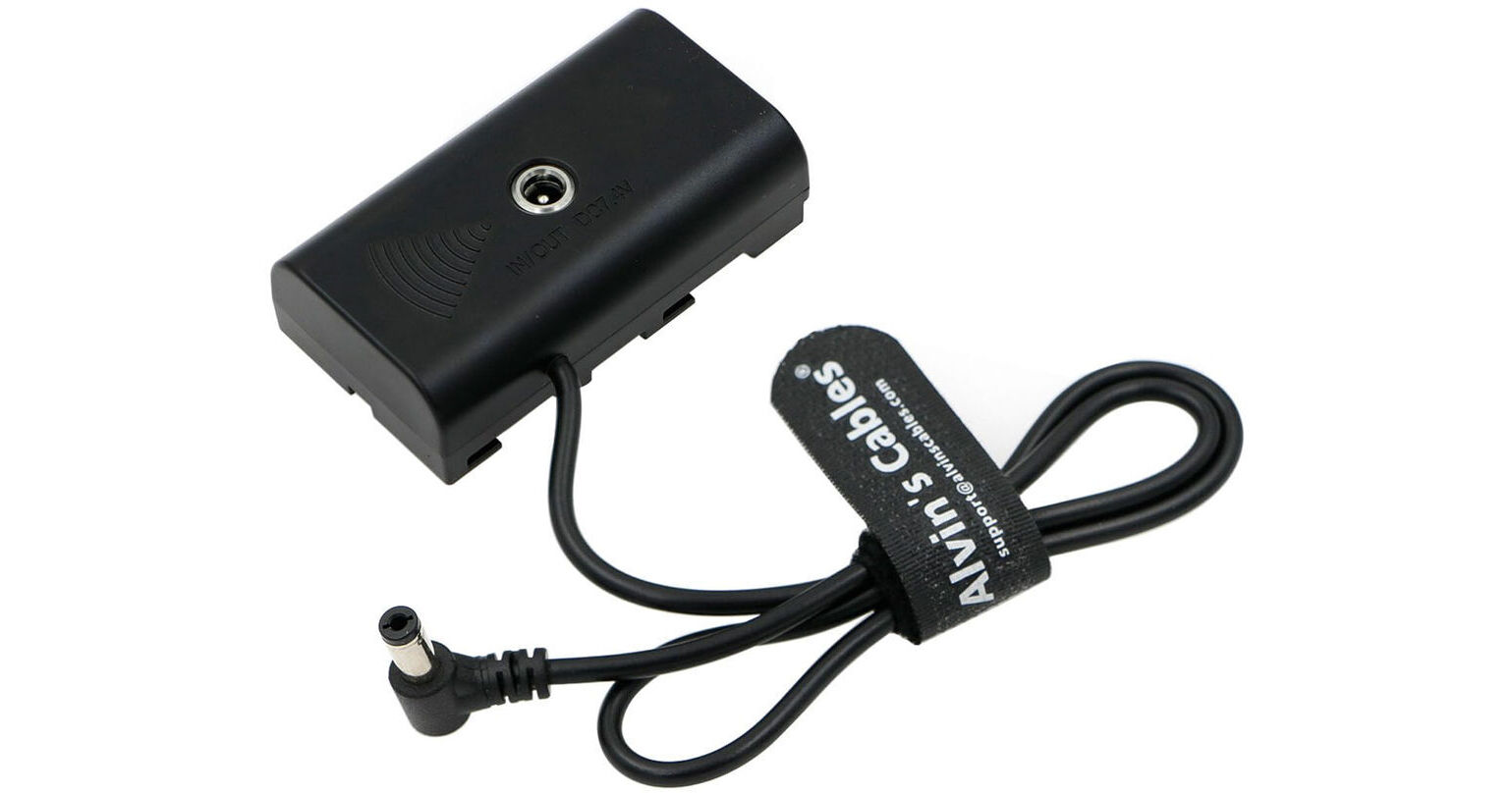 Alvin's Cables NP-F550 Dummy Battery to DC Right-Angle