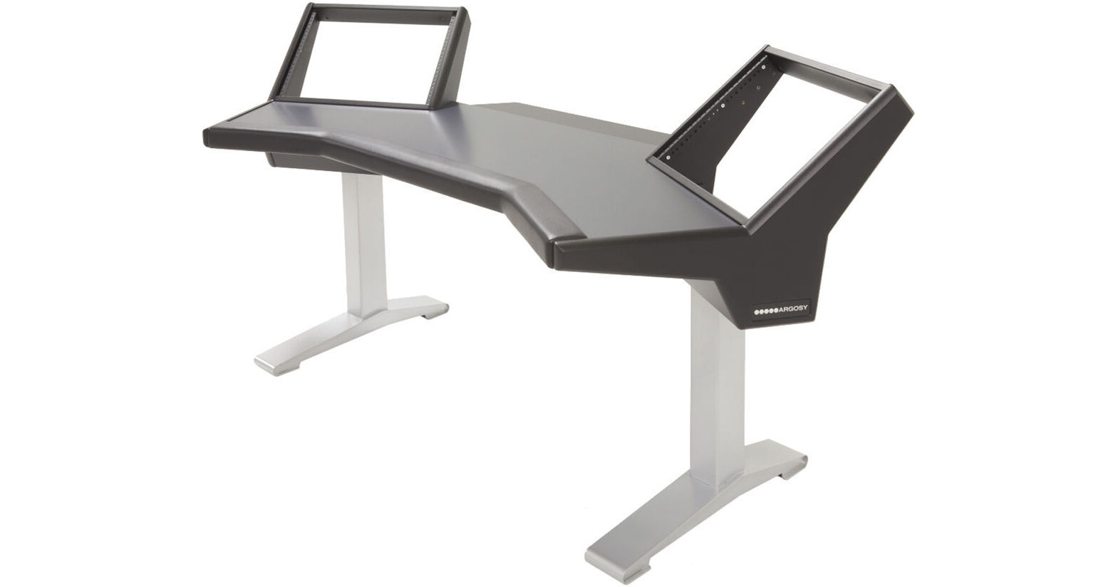 Argosy Halo Desk with Black End Panels,Black Surface, HALO-H-T