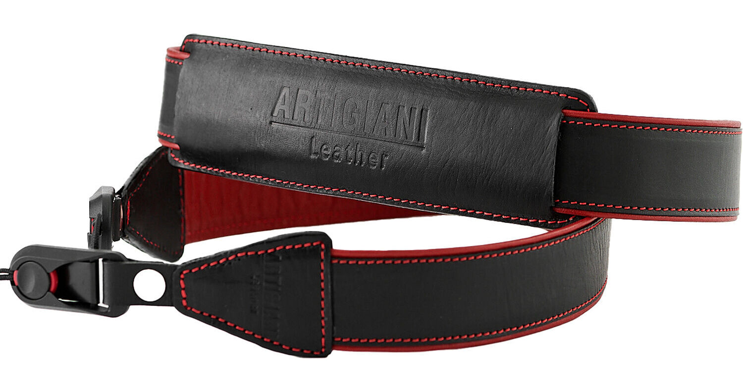Artigiani Neck Strap (Black Leather) 793969209330 B&H Photo Video