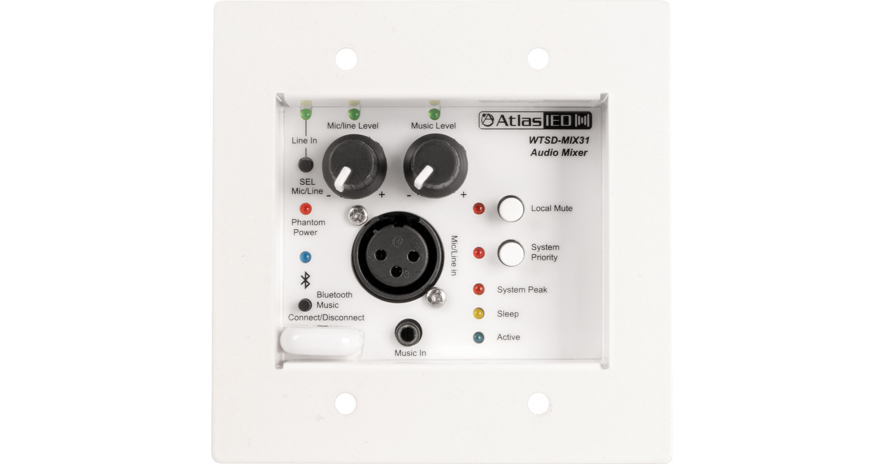 AtlasIED Indoor/Outdoor Analog Wall 3x1 Mic/Line Mixer