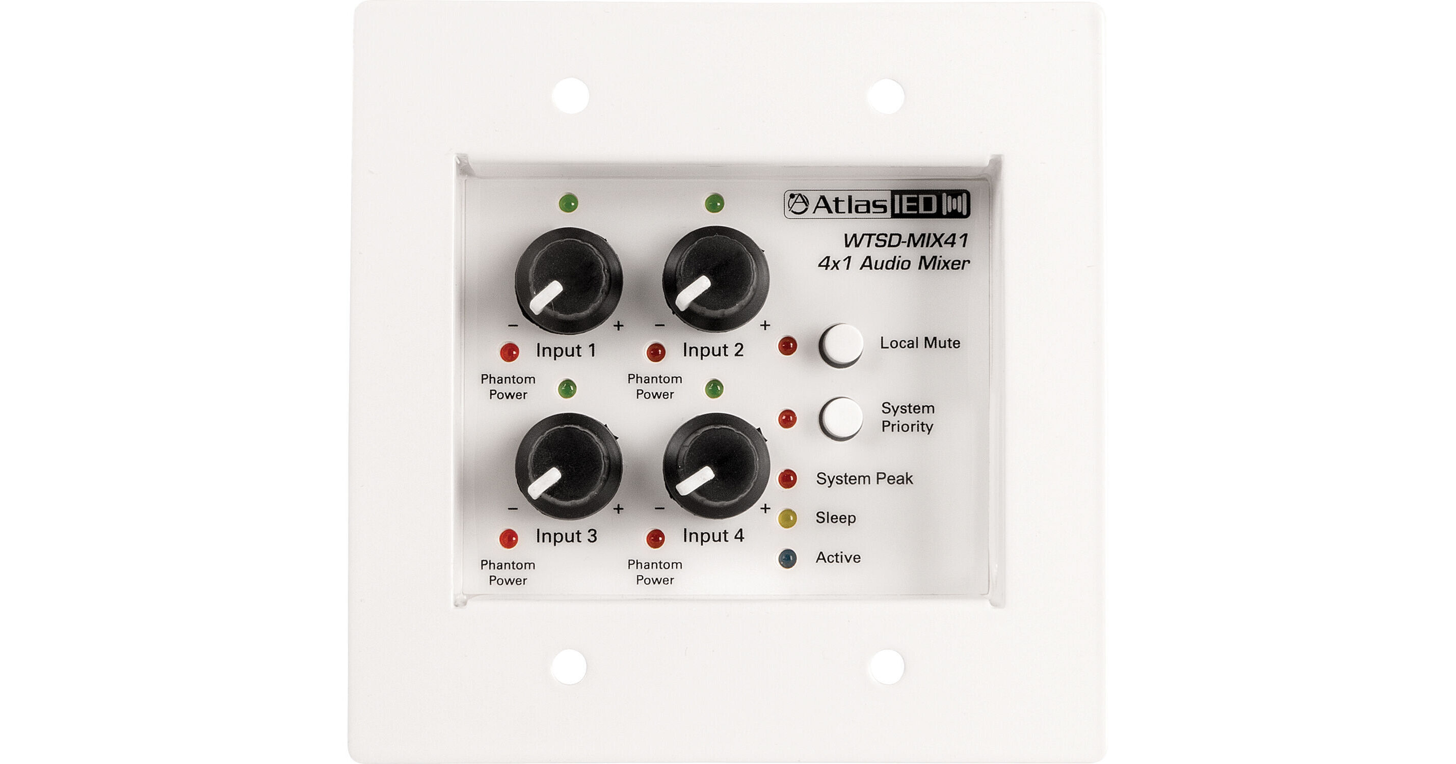 AtlasIED Indoor/Outdoor Analog Wall 4x1 Mic/Line Mixer