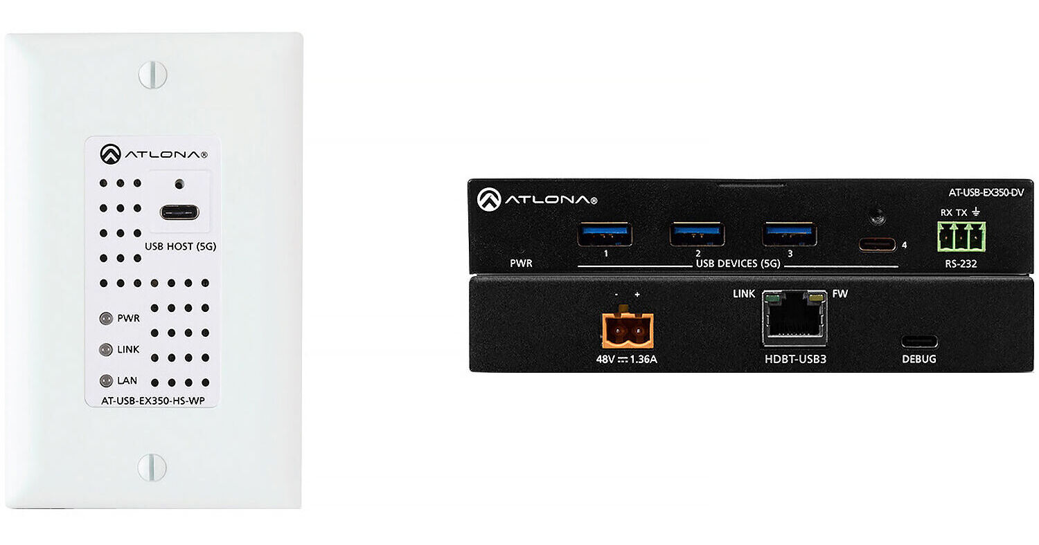 Atlona USB 3.2 Gen 1 Wall Plate Host AT-USB-EX350-WPH-KIT B&H