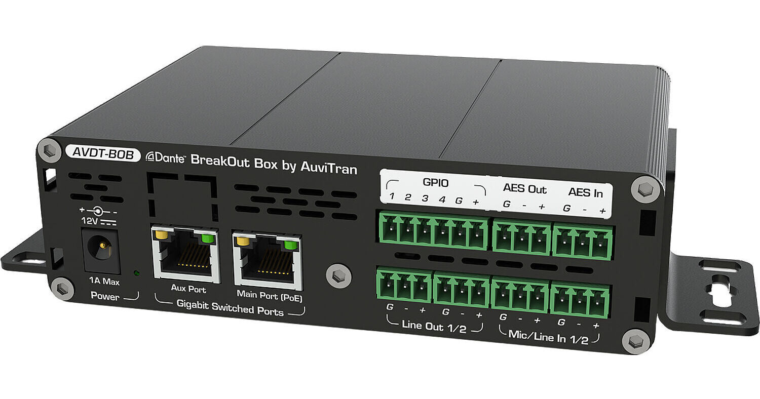 AuviTran Dante Breakout Box with AES/EBU & DSP AVDT-BOB-ADE8IO