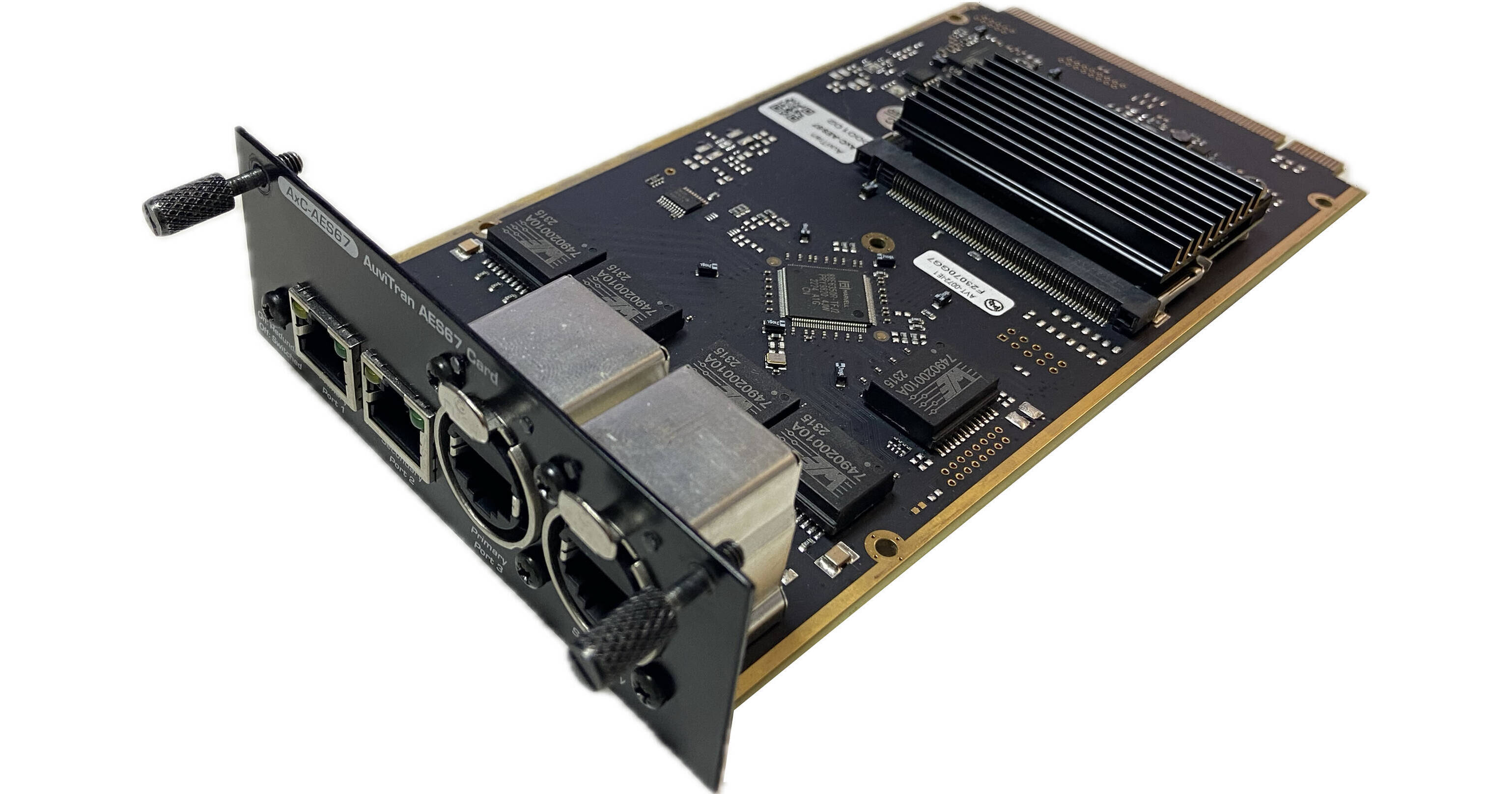 AuviTran AES67 Card:64/In and Out with 4X Gigabit Ports