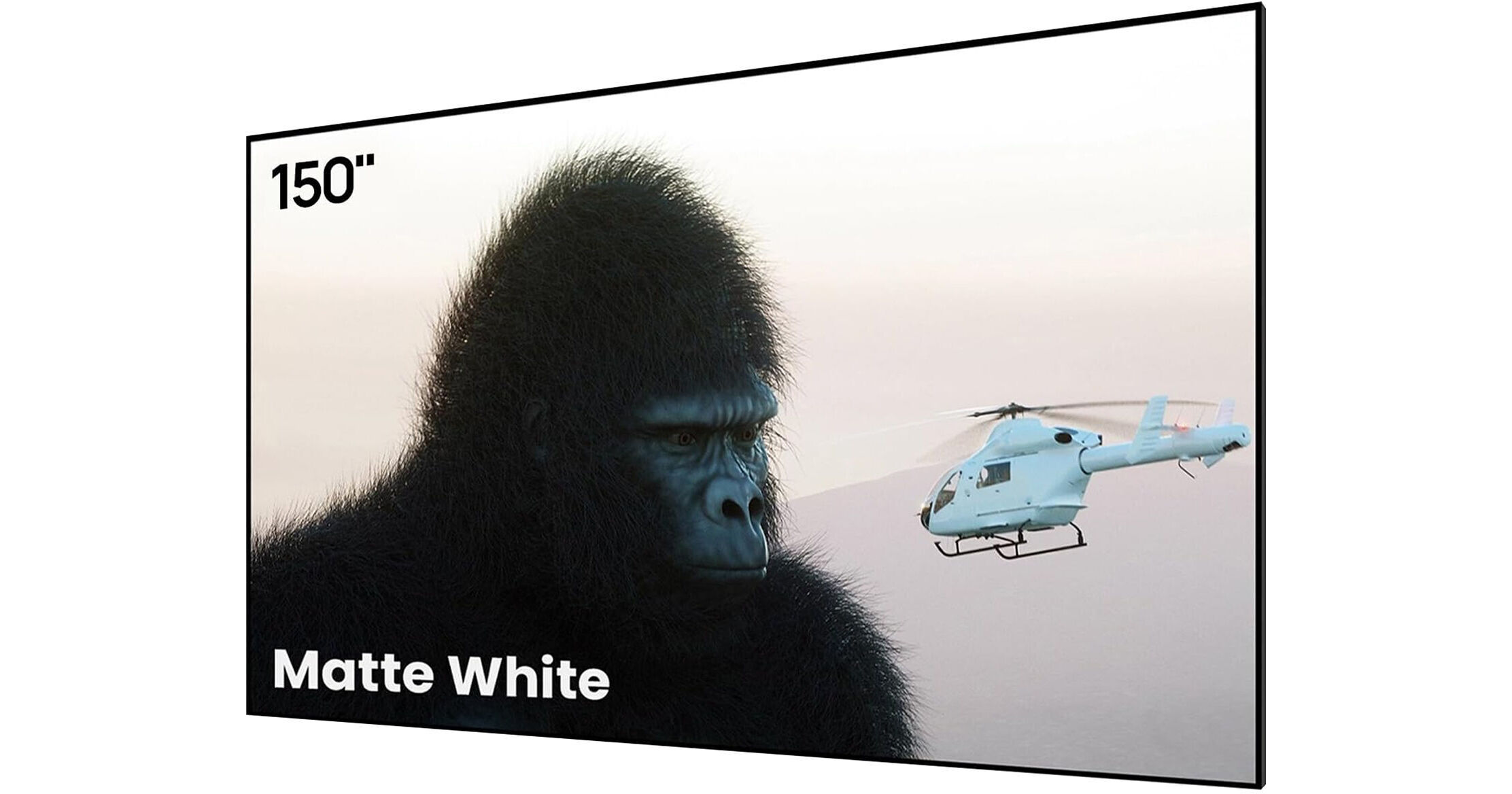 AWOL Vision MW-150 Matte White 73.5 x 130.7" Fixed Frame MW-150