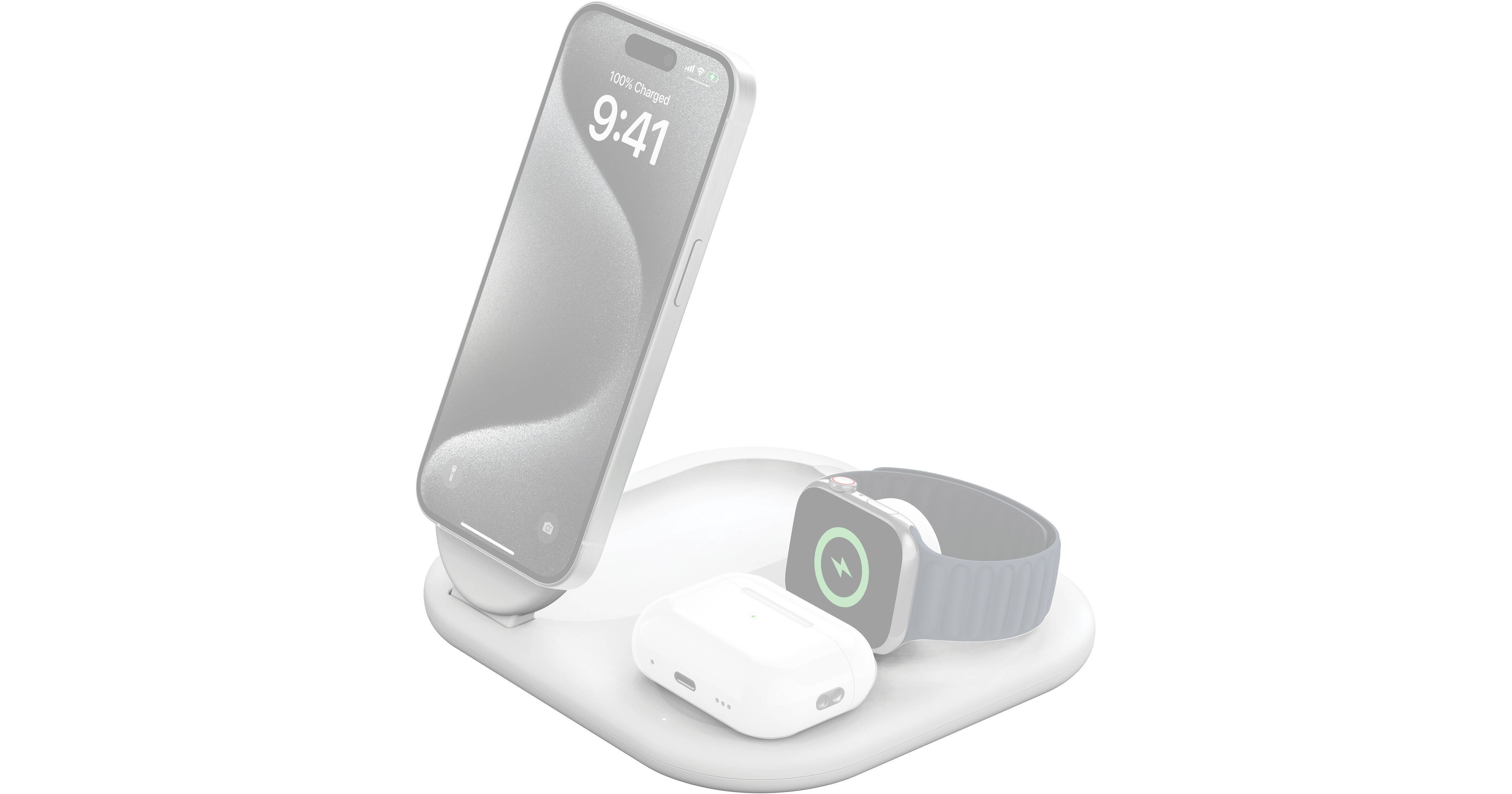 Belkin BoostCharge 15W 3-in-1 Magnetic Foldable WIZ029TTWH B&H