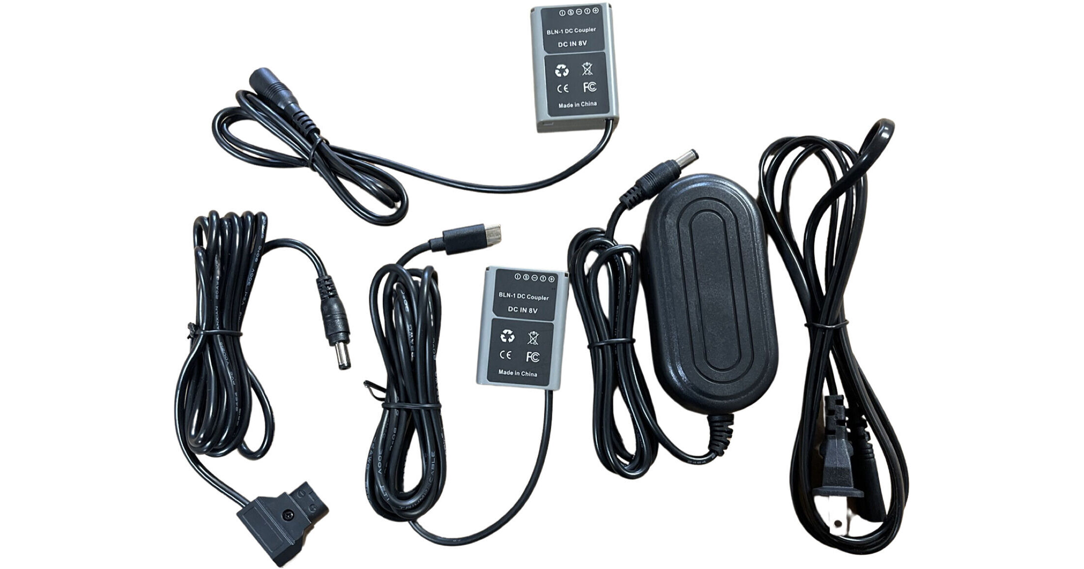 Bescor BLN-1 Dummy Battery with USB Type-C, AC Adapter to BLN1XD