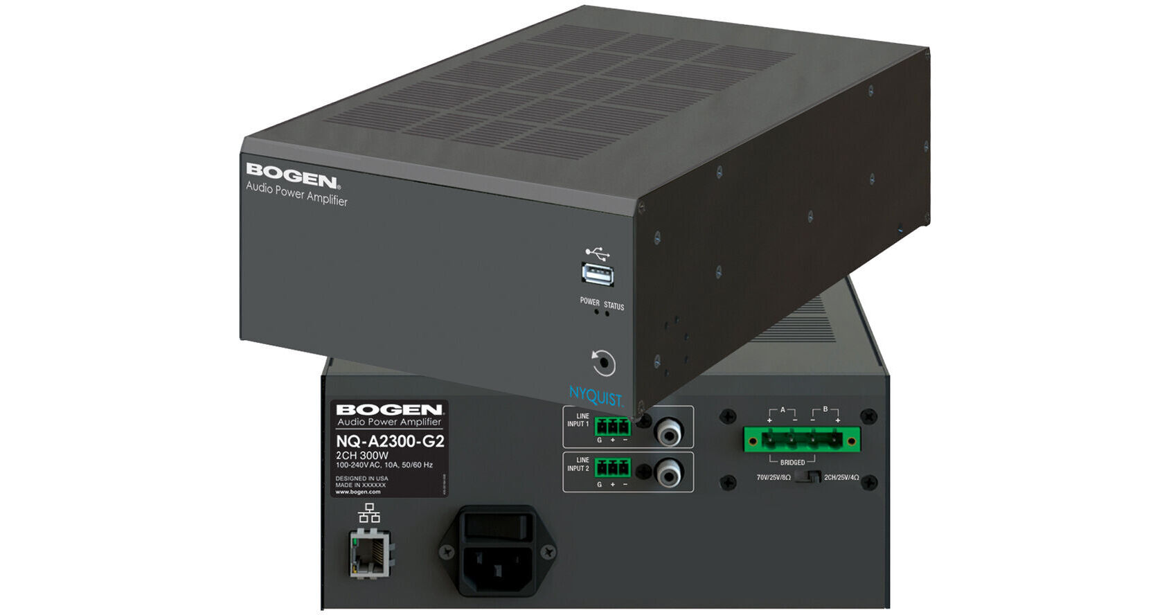 Bogen Nyquist Networked 2-Channel Power Amplifier NQ-A2300-G2