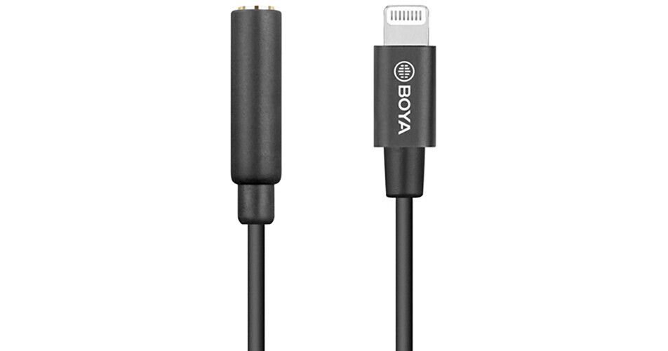 Used BOYA BY-K3 3.5mm TRRS Female to Lightning Adapter BY-K3 B&H