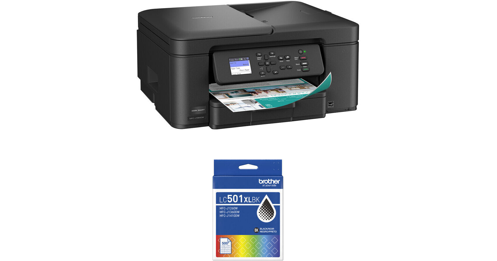 Brother Work Smart MFC-J1360DW Wireless Color Inkjet All-in-One