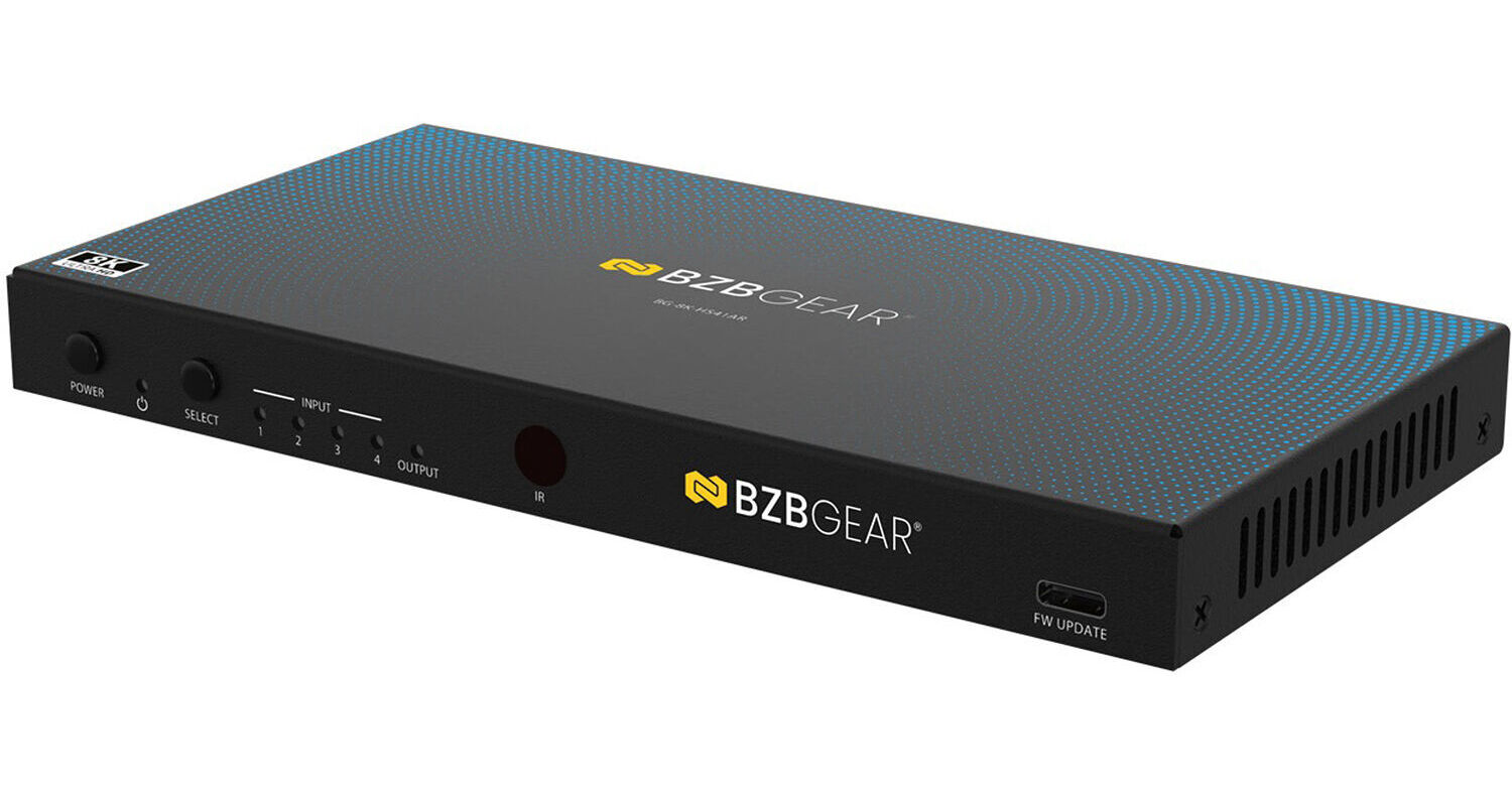 BZBGEAR 4x1 UHD 8K HDMI 2.1 Switcher with Signal BG-8K-HS41AR