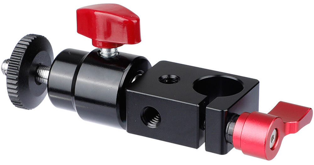 CAMVATE 15mm Rod Clamp with Mini Ball Head & 1/4"-20 Screw C1410