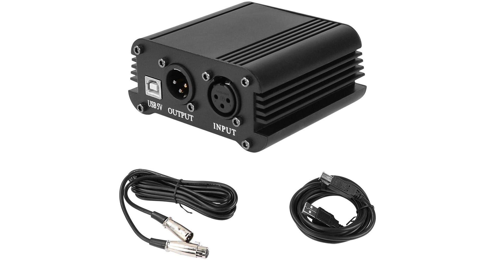 CAMVATE 48V Phantom Power Supply with USB Cable Adapter and