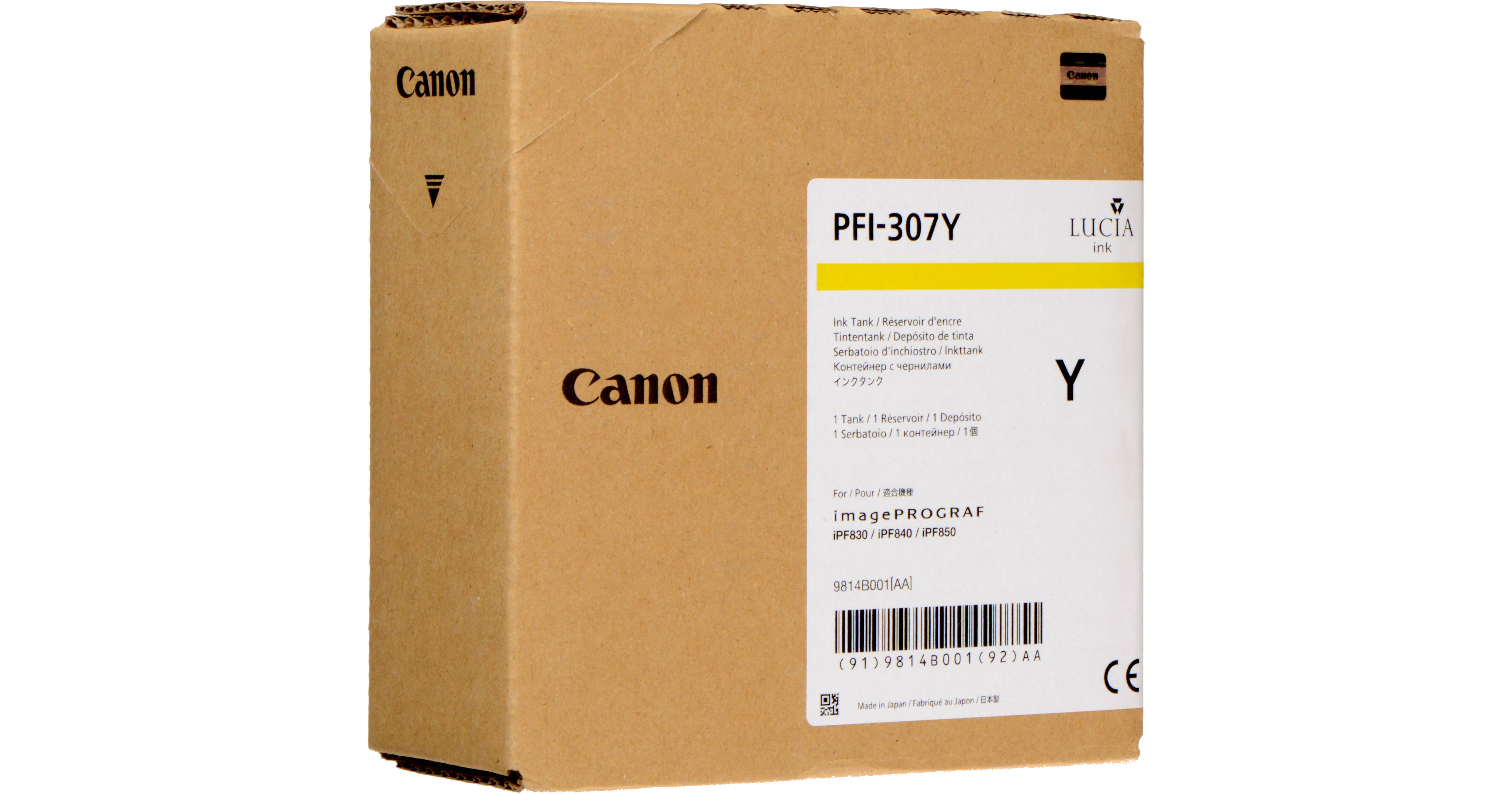 Canon PFI-307Y Yellow Ink Cartridge (330 mL) 9814B001AA B&H
