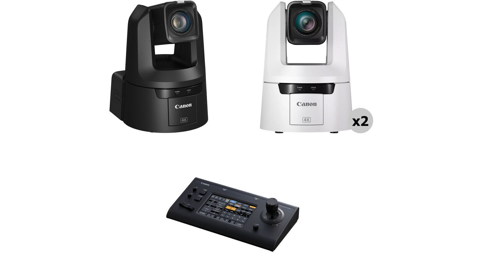 Canon CR-N500 4K NDI 15x Zoom PTZ 3-Camera Kit with Touchscreen