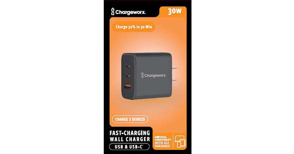 ChargeWorx 3-Port USB Wall Charger (Black) CHA-CX3028BK B&H