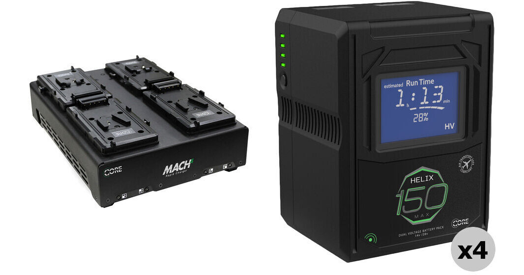 Core SWX 147Wh Helix Max Dual-Voltage 4-Battery Kit (V-Mount)