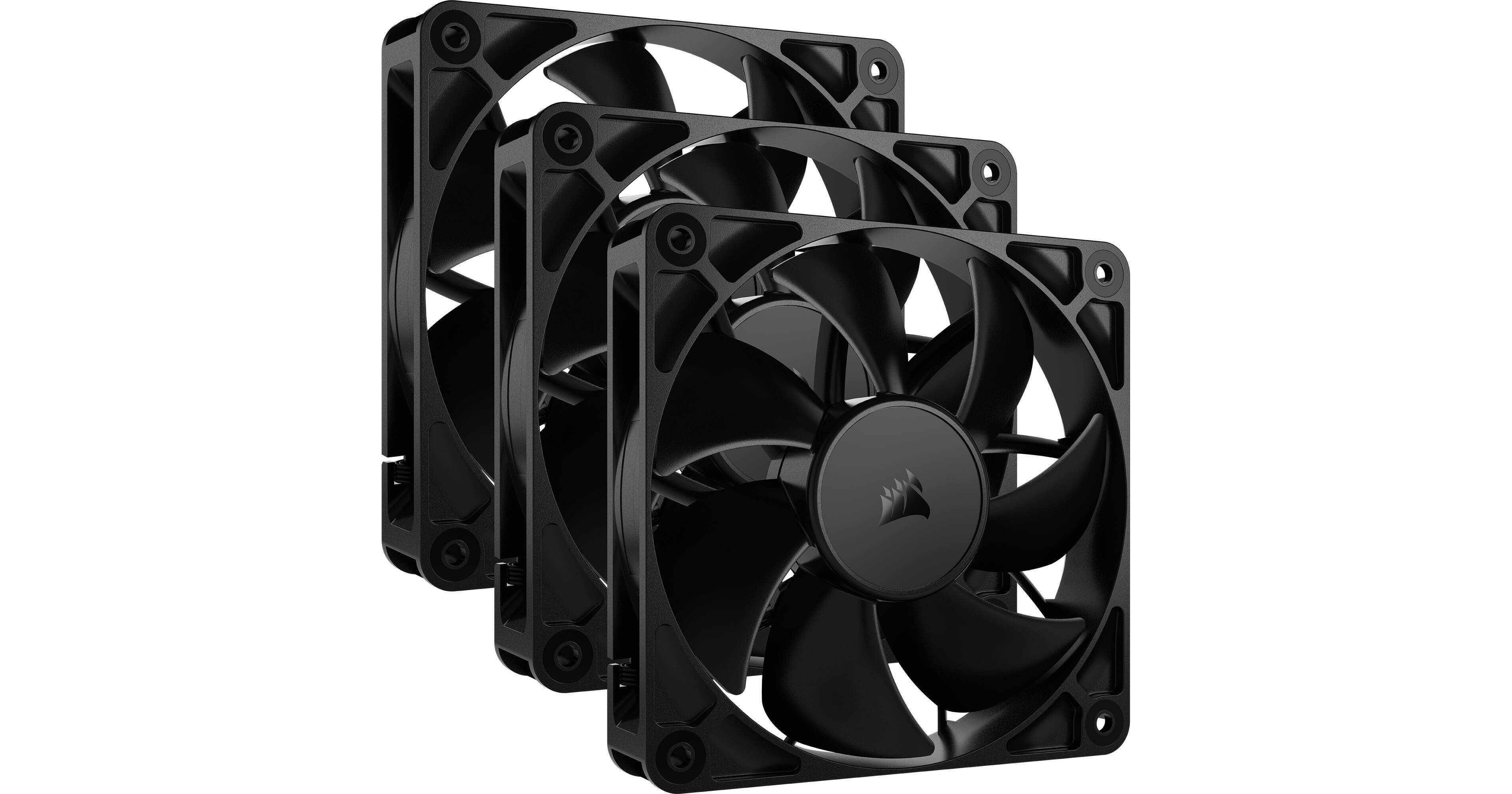CORSAIR RS120 120mm PWM Fan (Black, 3-Pack) CO-9050189-WW B&H