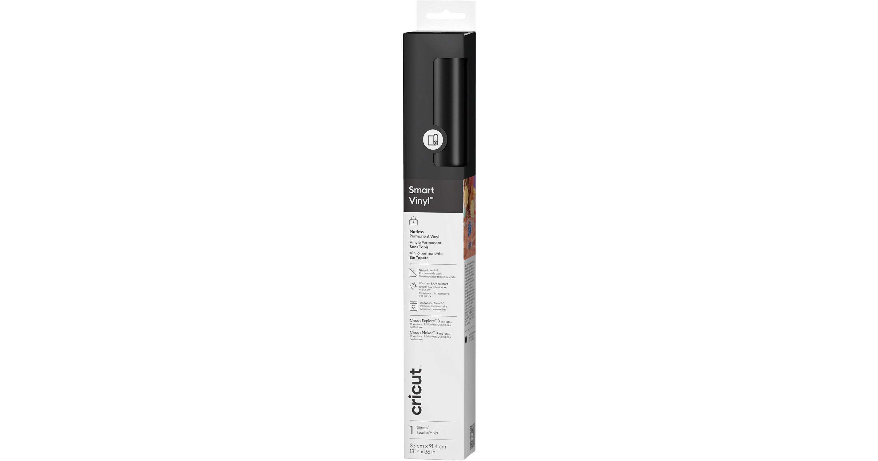 Cricut Smart Permanent Vinyl (13" x 3' Roll, Black) 2011314 B&H