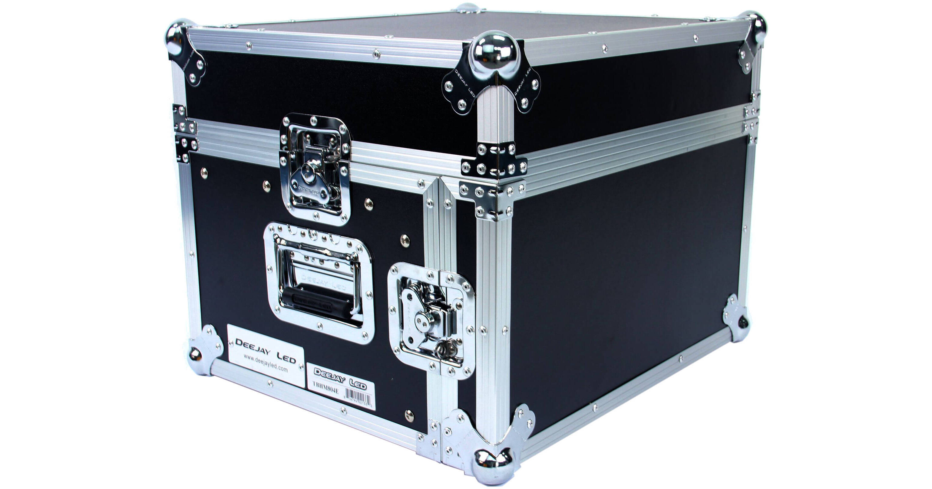 DeeJay LED Fly Drive Case - Slanted 8 RU Mixer Rack / 4 TBHM804E