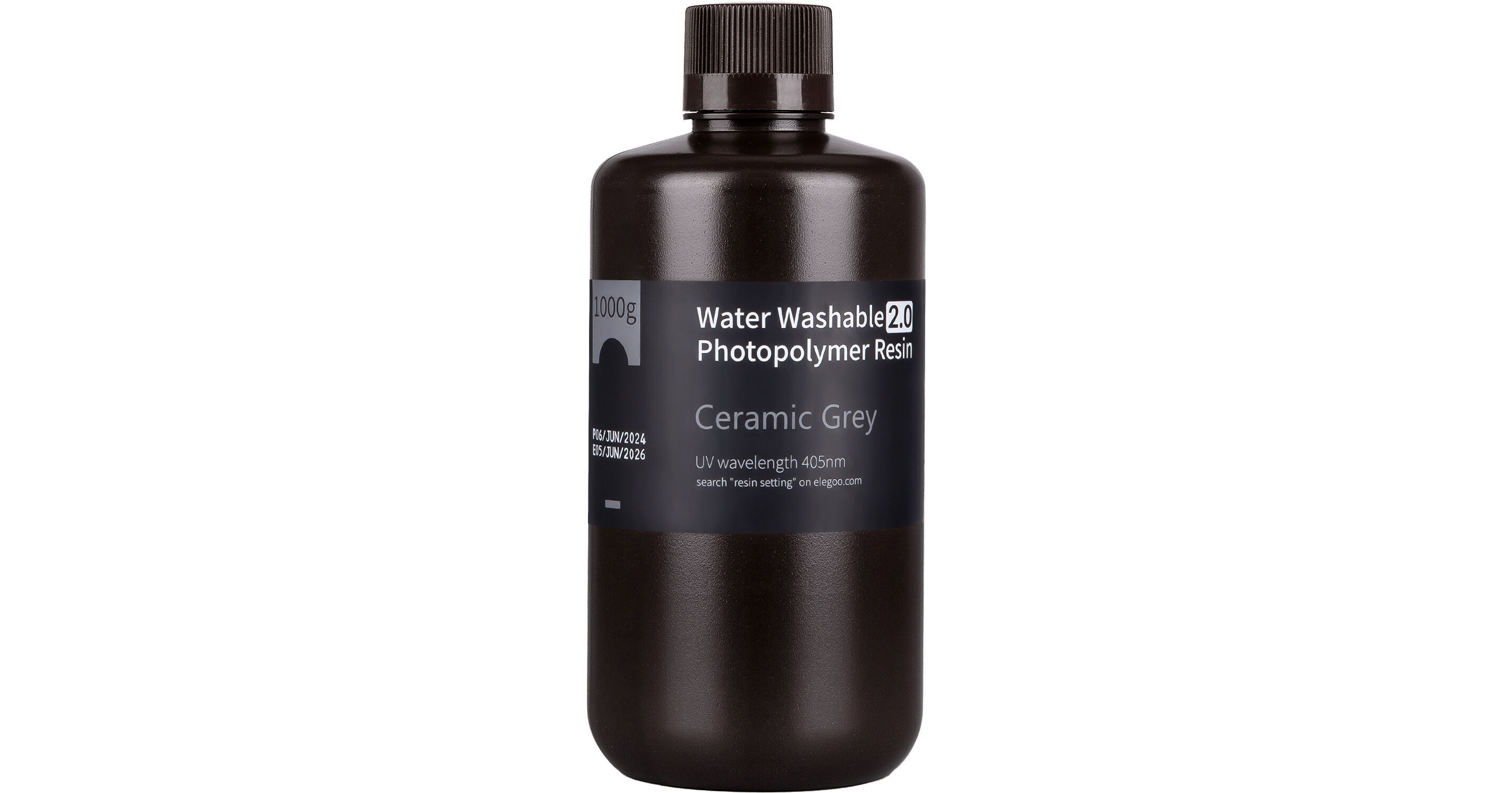 ELEGOO Water Washable Resin V2.0 (1kg Bottle, Gray) EL-3D-W91