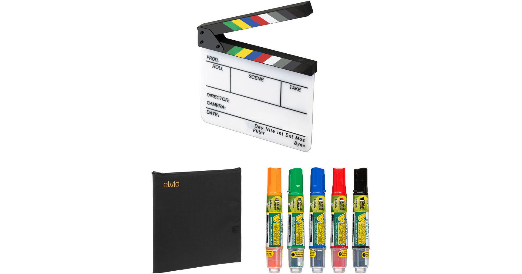 Elvid 7-Section Acrylic Production Slate with Soft Case