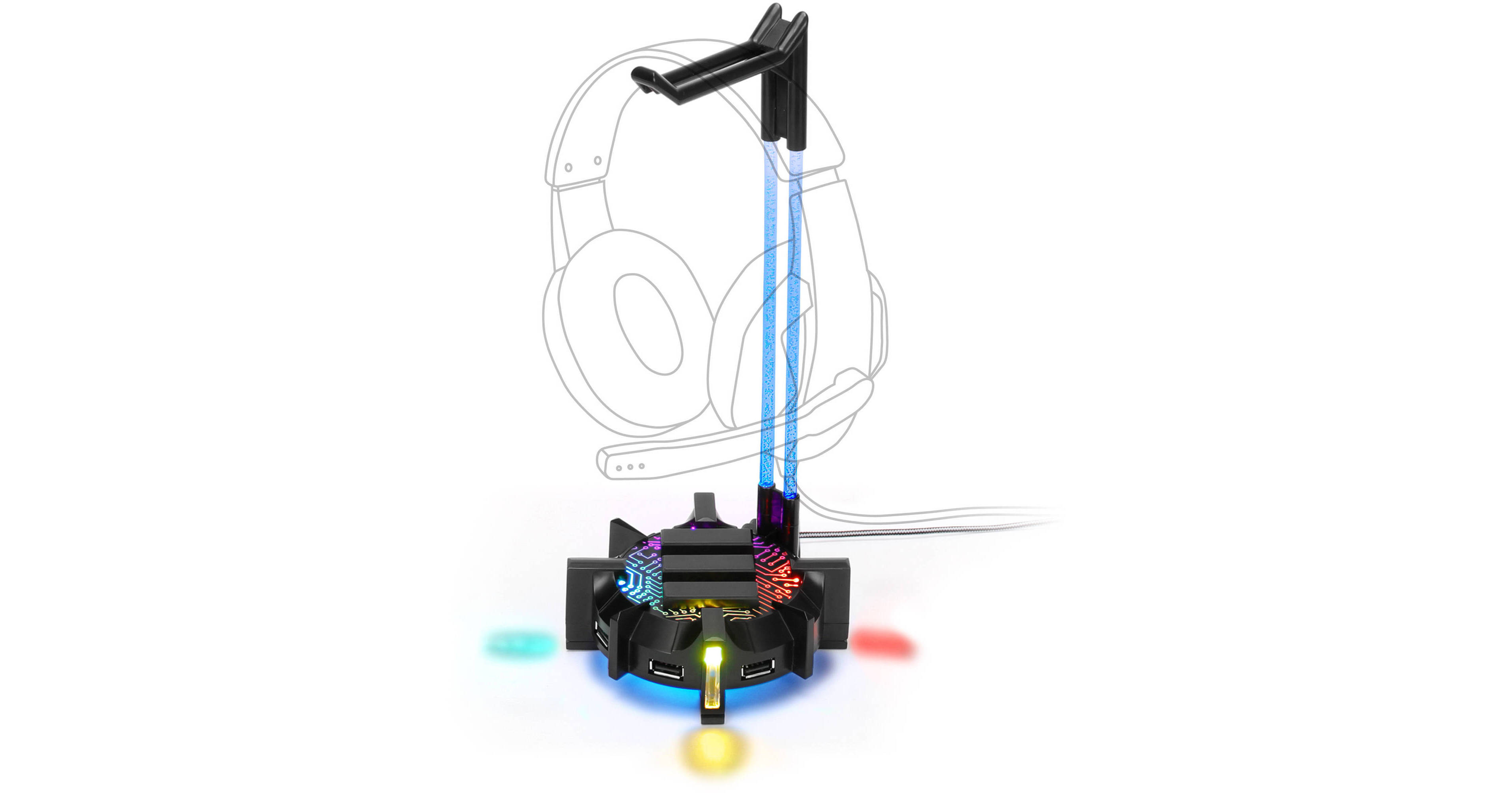 Enhance Gaming Headset Stand and Gaming Hub ENPCGHH100BKEW B&H