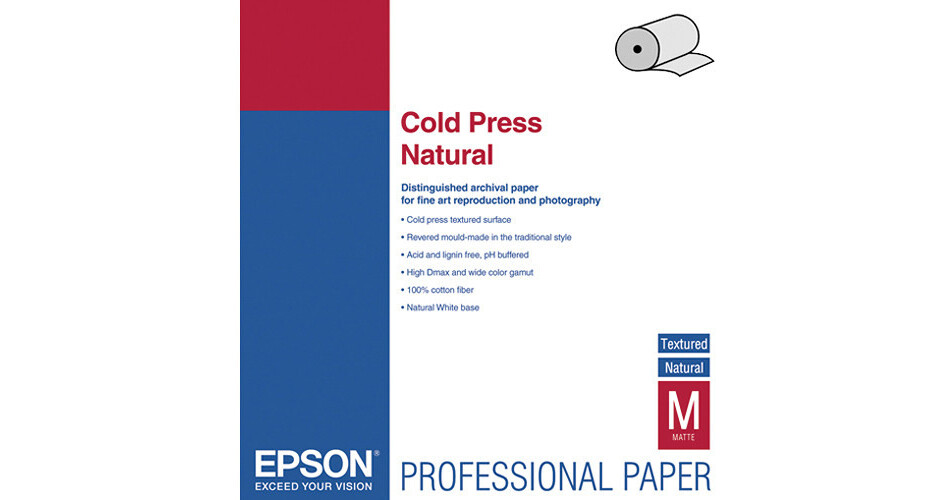 Epson Cold Press Natural Archival Inkjet Paper (17" x 50' Roll)