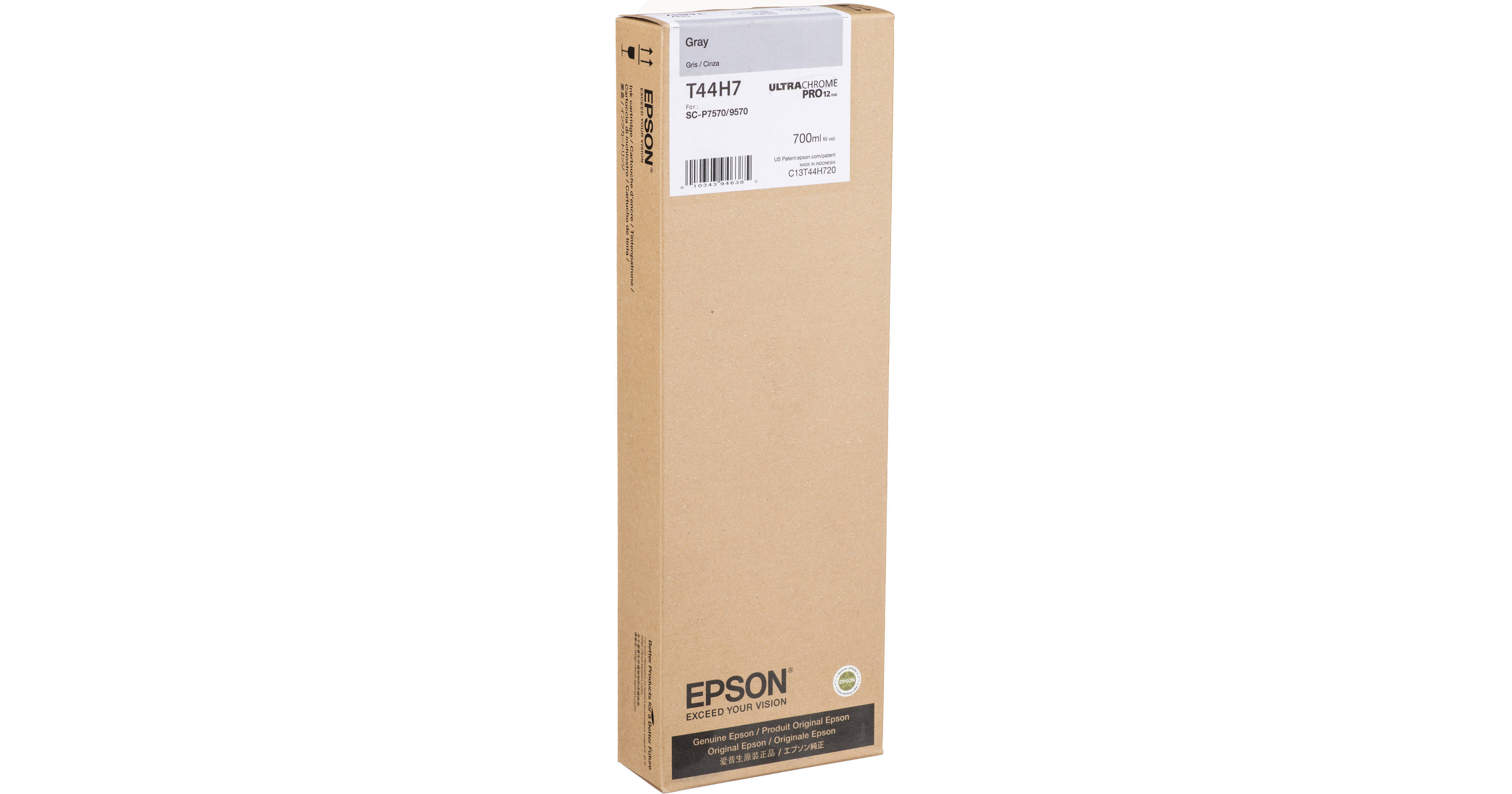 Epson UltraChrome PRO12 Gray Ink Cartridge (700mL) T44H720 B&H