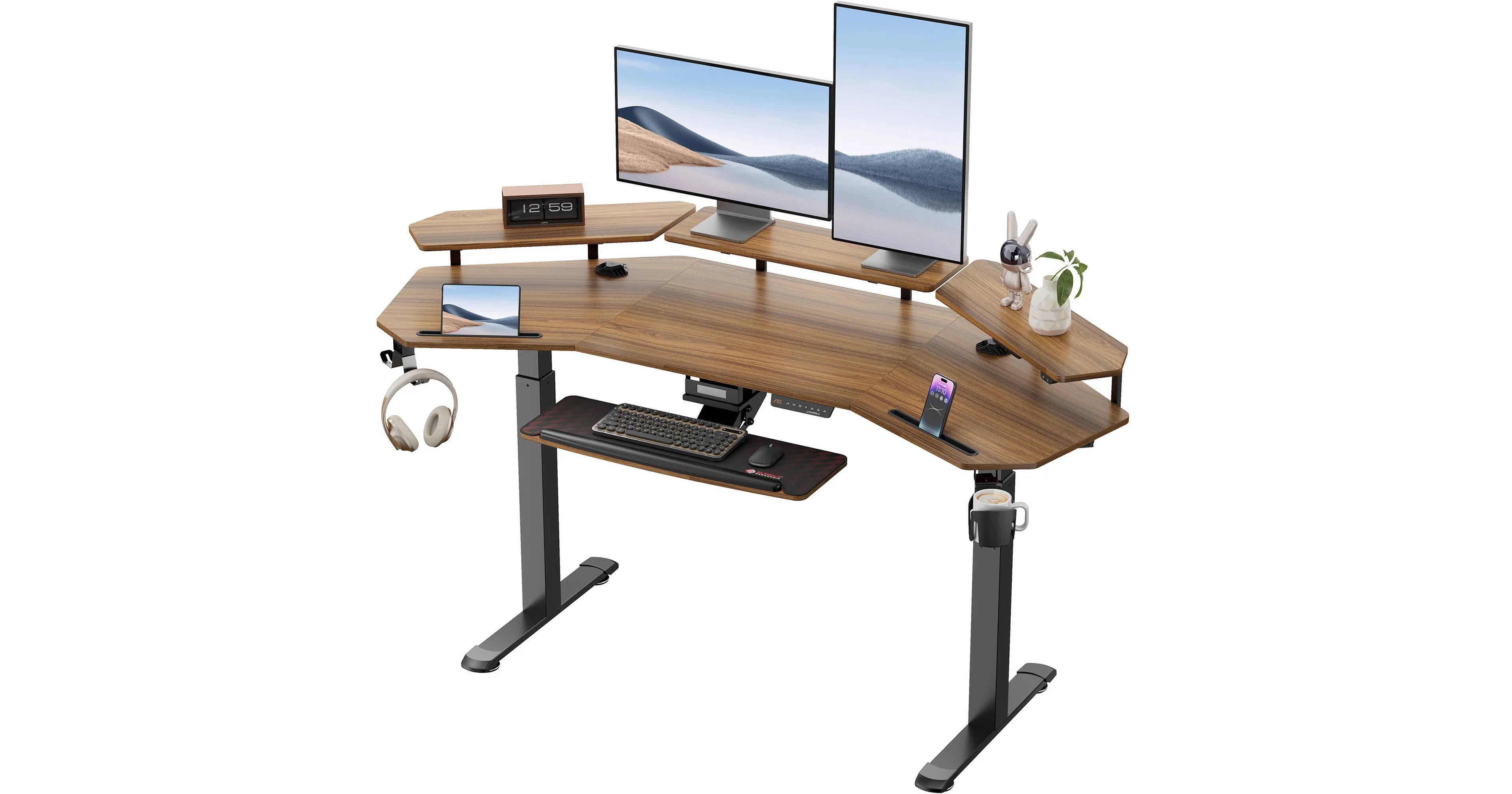 Eureka Aero Pro 72 Standing Desk (Walnut) BHED71WN1US B&H Photo