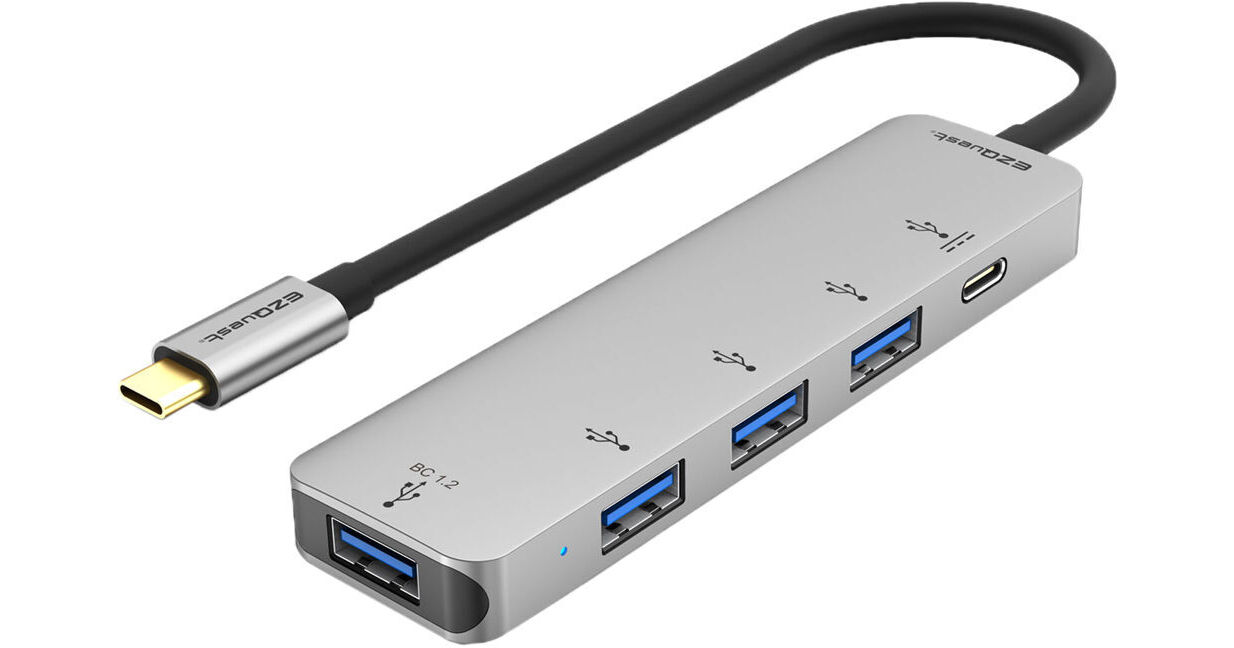 EZQuest 4-Port USB 3.0 Hub Adapter with USB Type-C PD 3.0 X40024