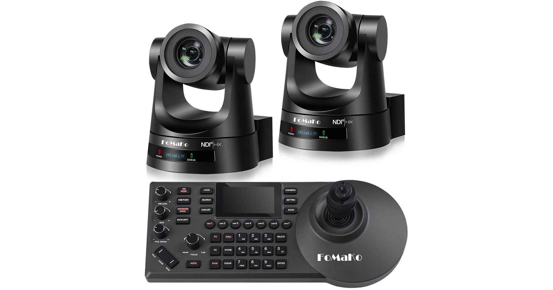 FoMaKo BN302 NDI HX3 PTZ 2-Camera Bundle with 30x Zoom + BN302